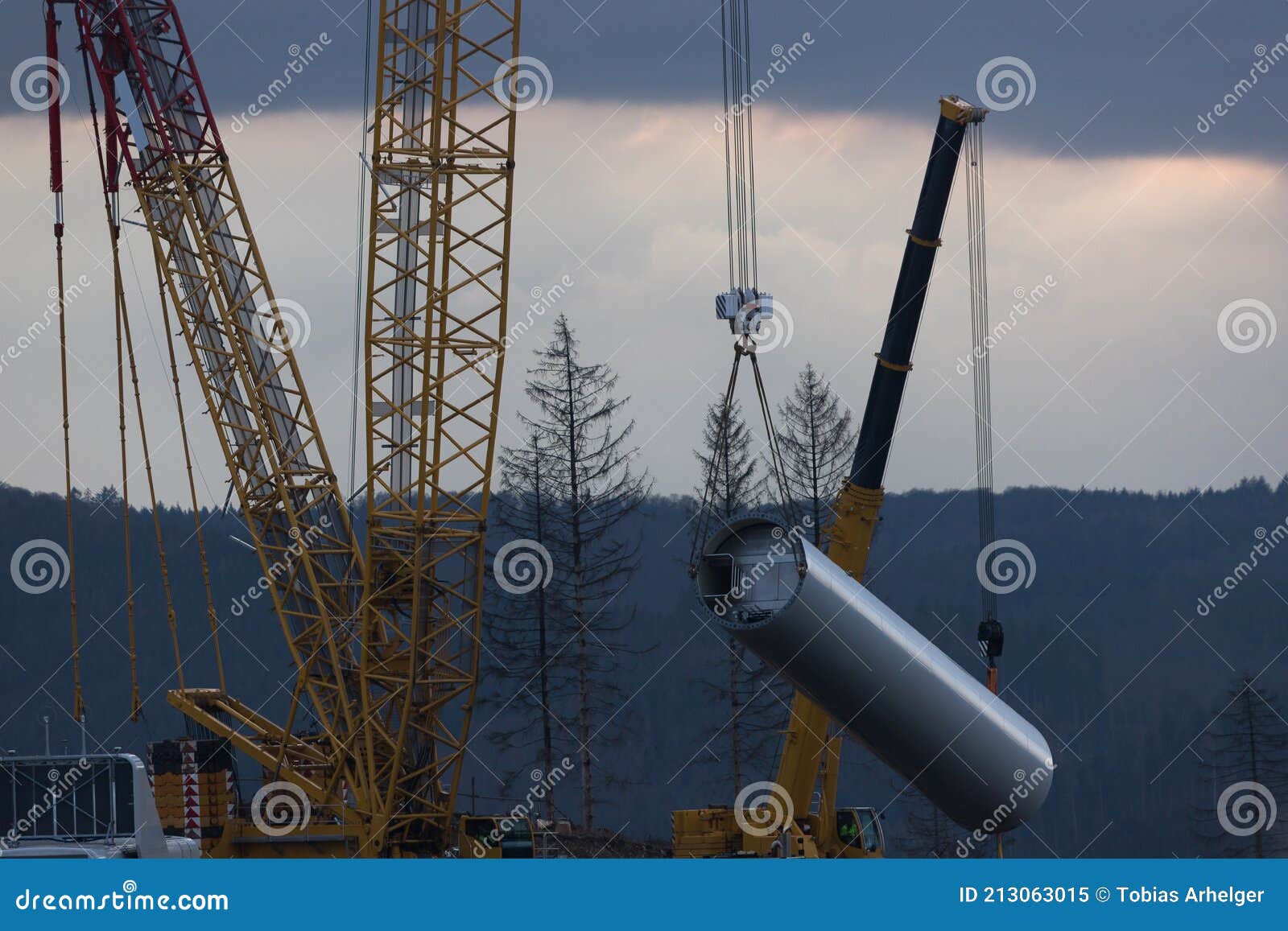 Modern Wind Turbine Construction Site Stock Image - Image of ...
