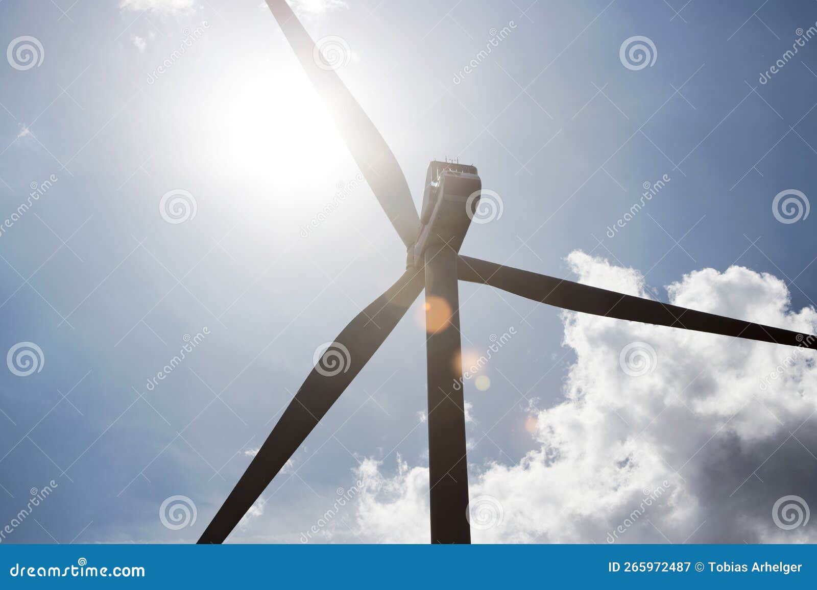 Modern Wind Turbine in Sun Rays Editorial Photography - Image of energy ...