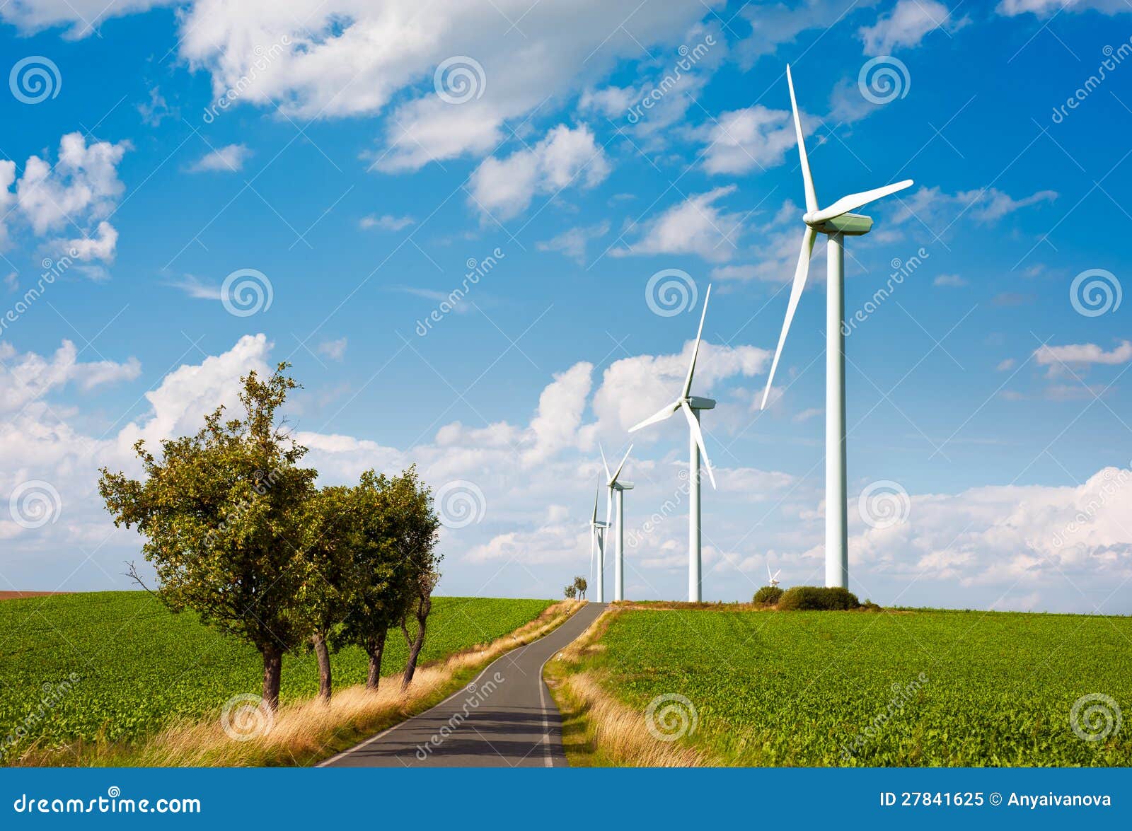Modern wind turbines stock image. Image of alternative - 27841625