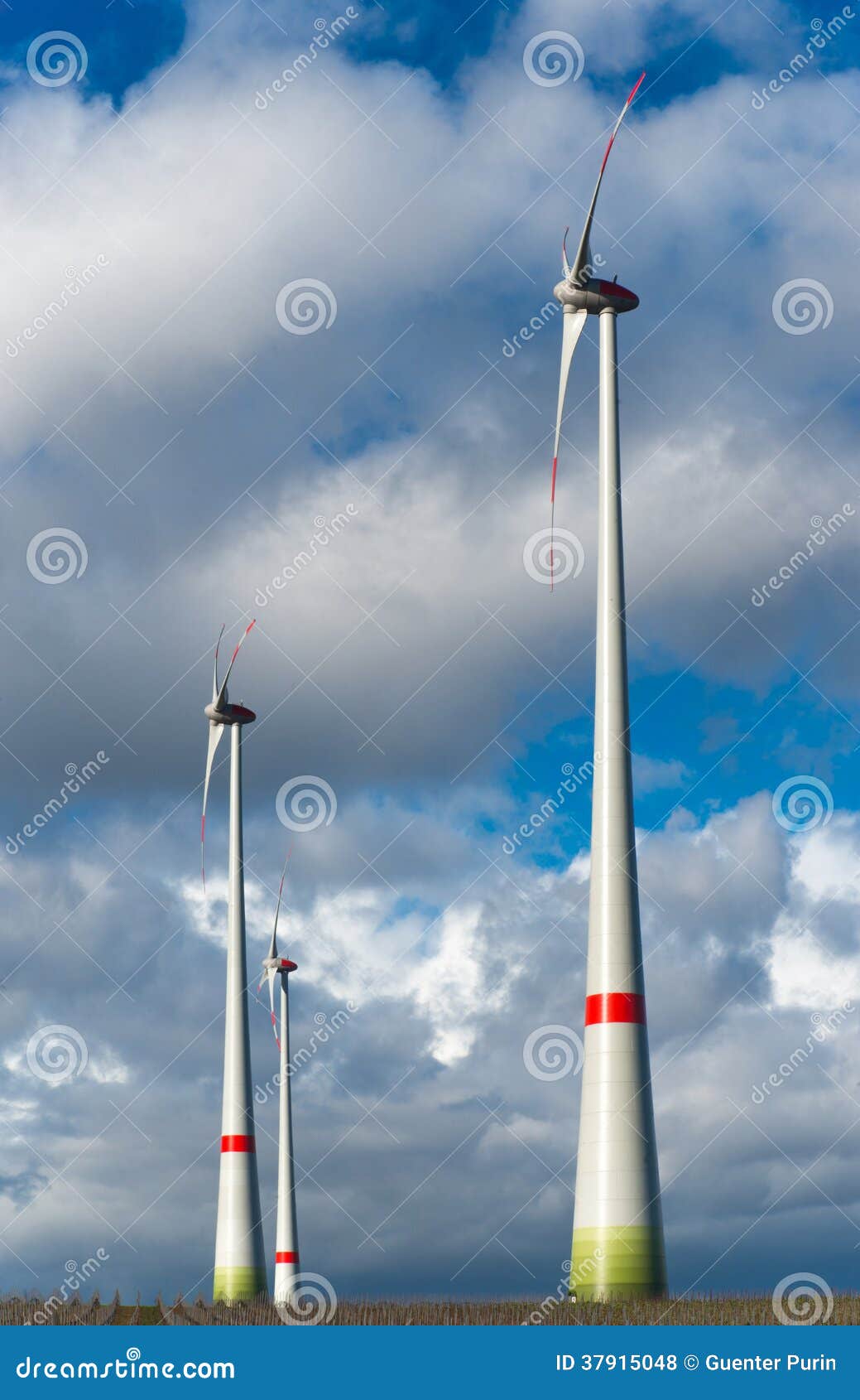 Modern wind-turbines stock photo. Image of field, clean - 37915048