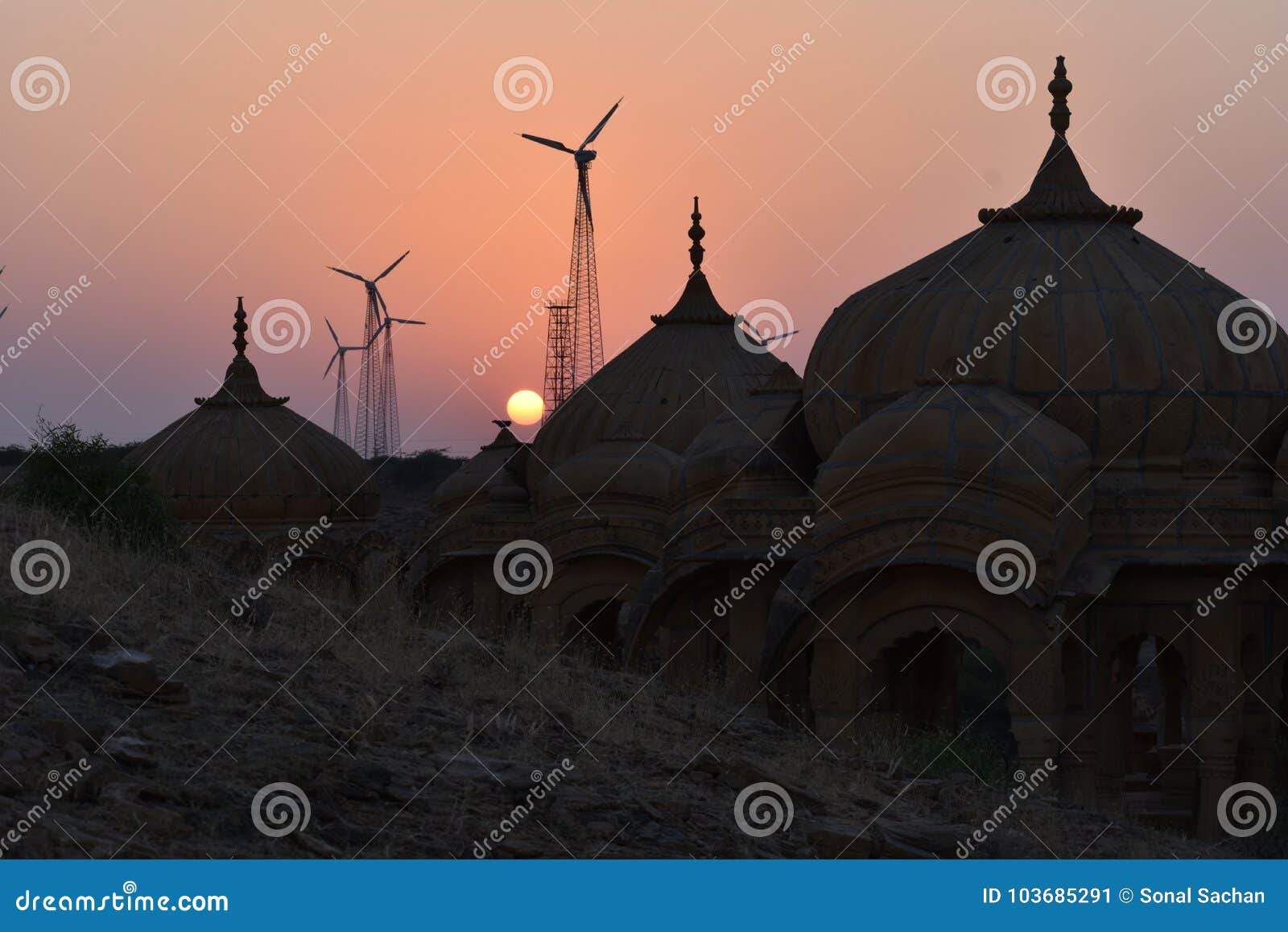 Modern Windmills in Jaisalmer Rajasthan India Stock Image - Image of ...