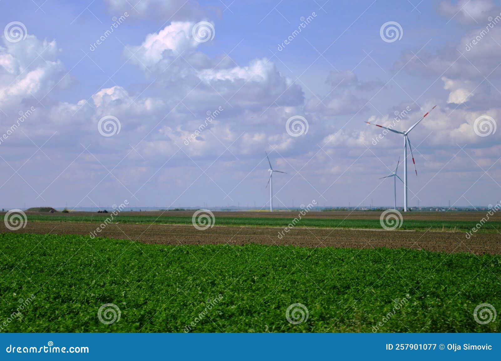 Modern Windmills in the Plain Stock Image - Image of plain, color ...