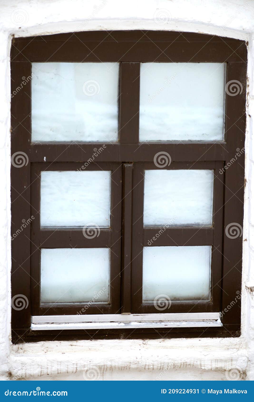 Modern Window in an Ancient Stone Wall Stock Image - Image of building ...