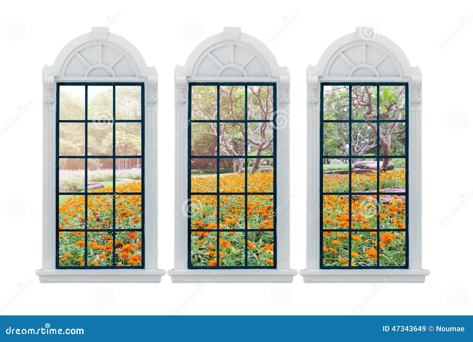 Modern Window. with Clipping Path Stock Image - Image of parks ...