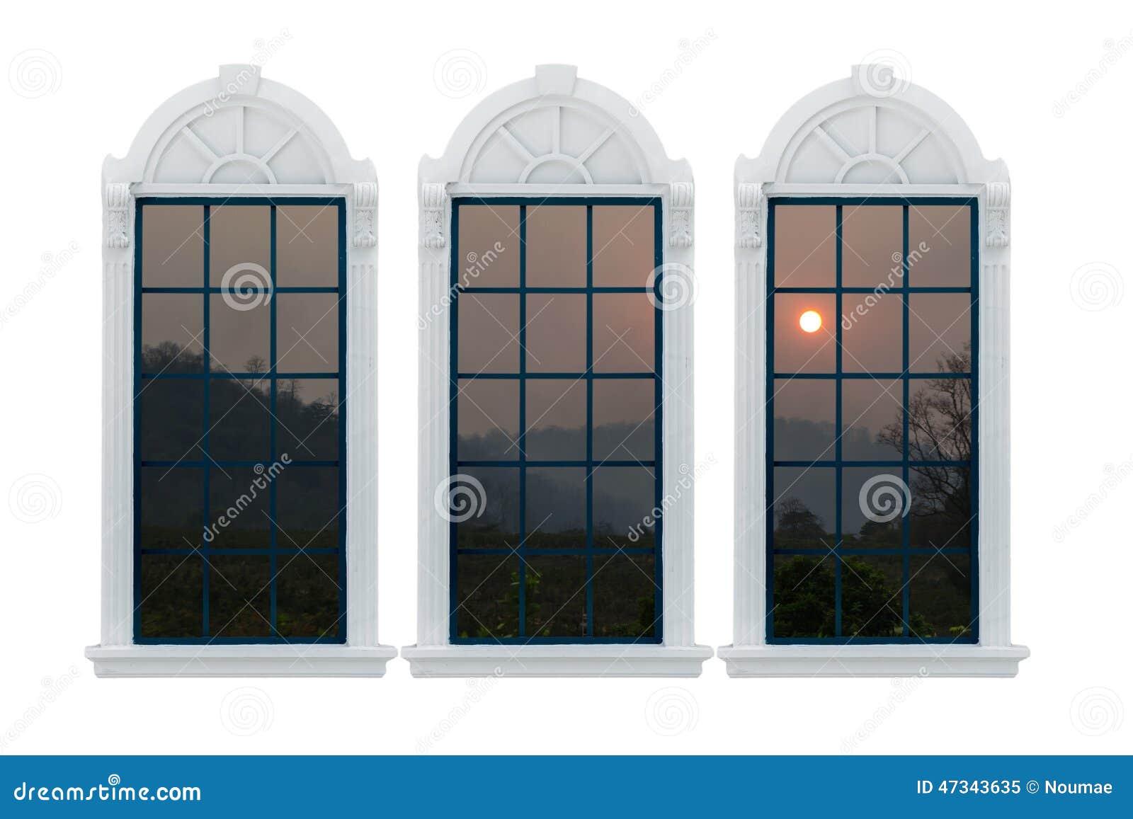 Modern Window. with Clipping Path Stock Illustration - Illustration of ...