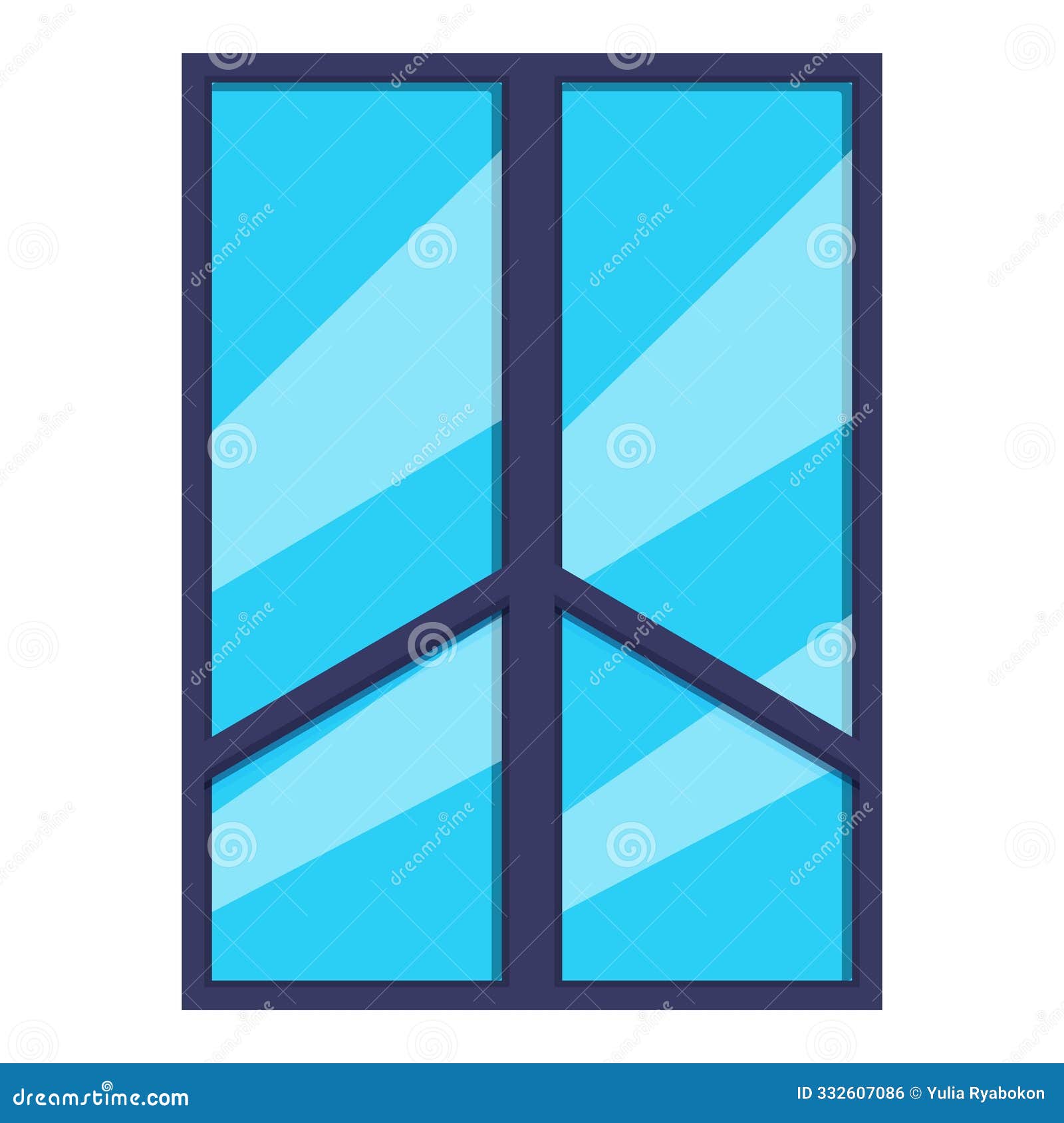Modern Window Frame with a Blue Sky Visible Stock Vector - Illustration ...