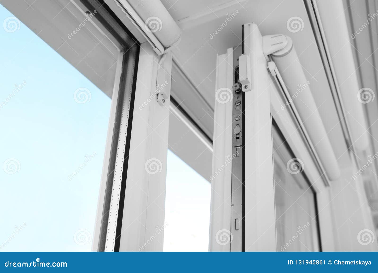 Modern Window Indoors, Closeup View Stock Image - Image of closeup ...