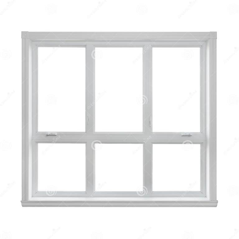 Modern Window Isolated on White Background Stock Photo - Image of ...