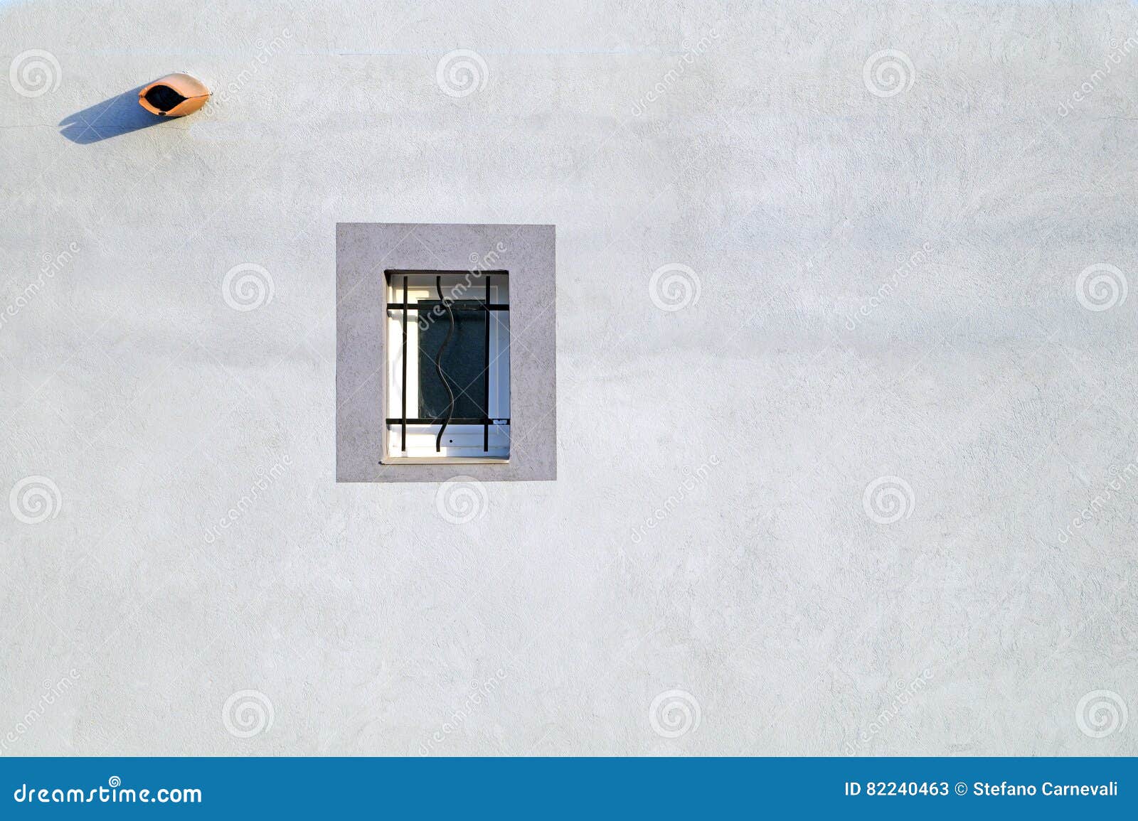 Modern Window on the White Wall Stock Image - Image of background, wall ...