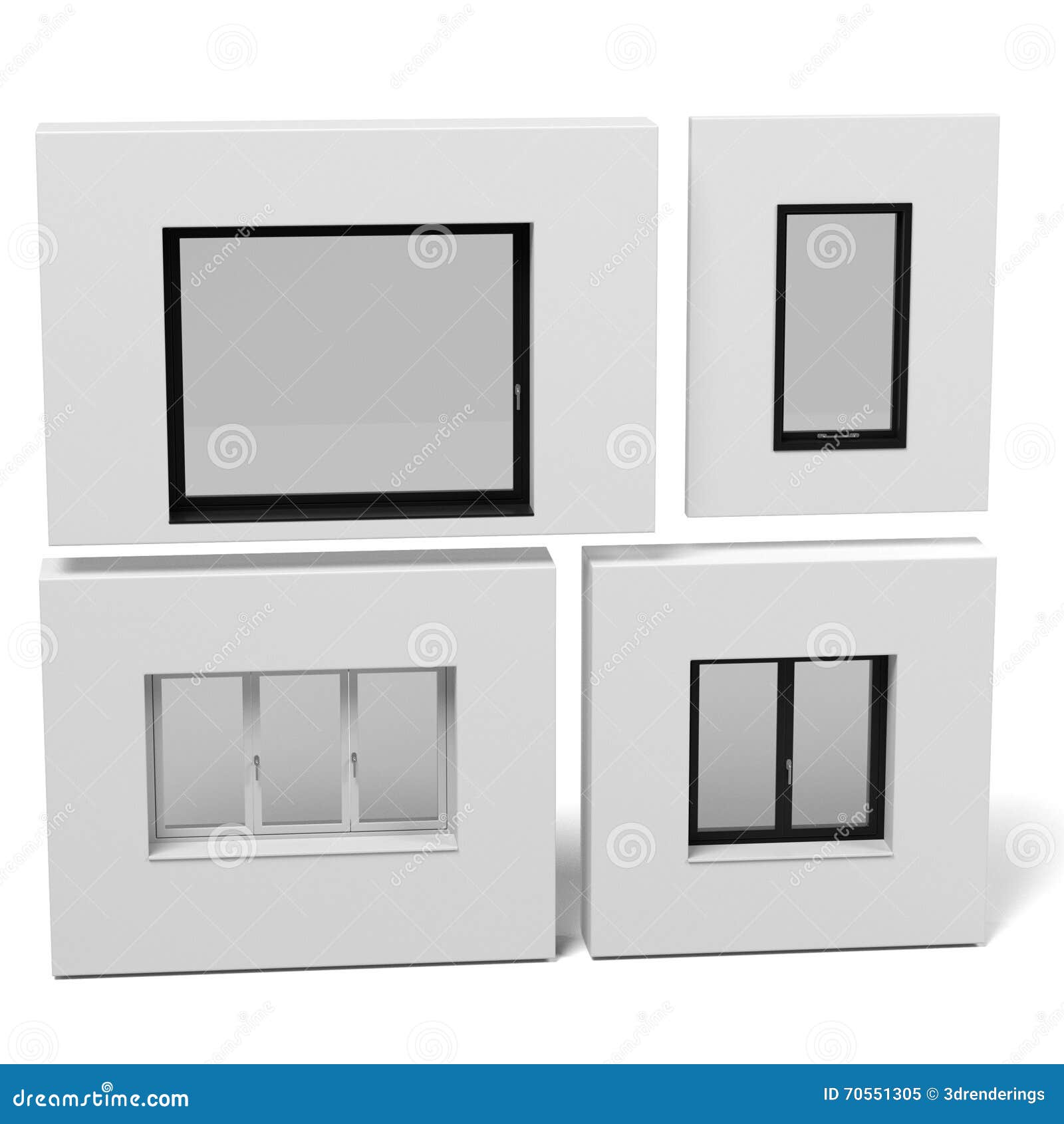 Modern windows set stock illustration. Illustration of house - 70551305