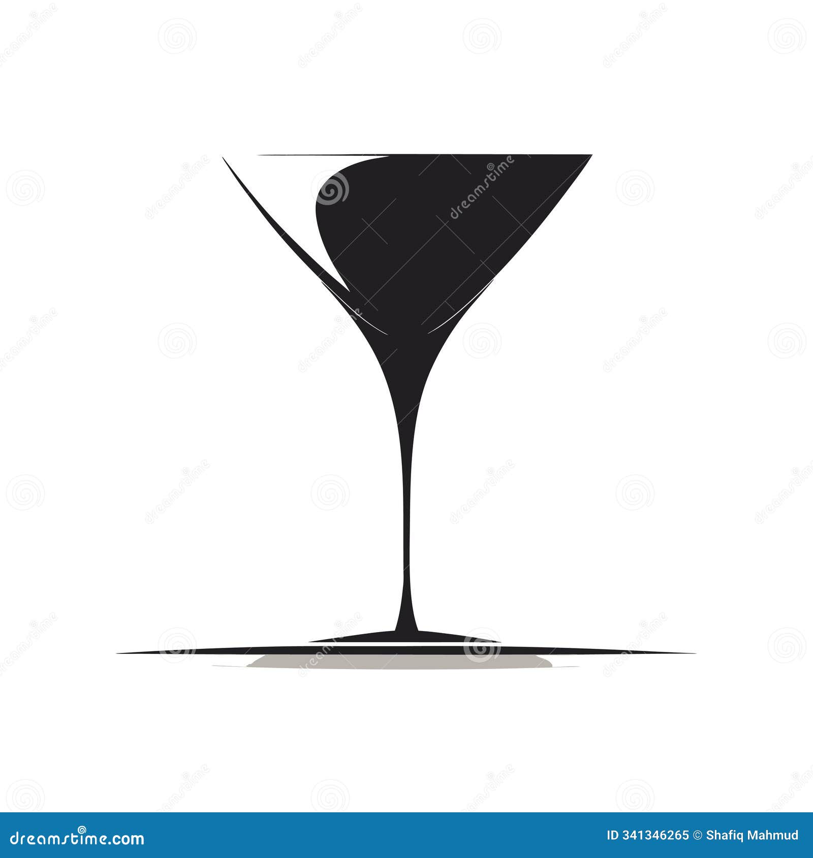 Modern Wine Glass with Sharp Edges and Curves Stock Illustration ...
