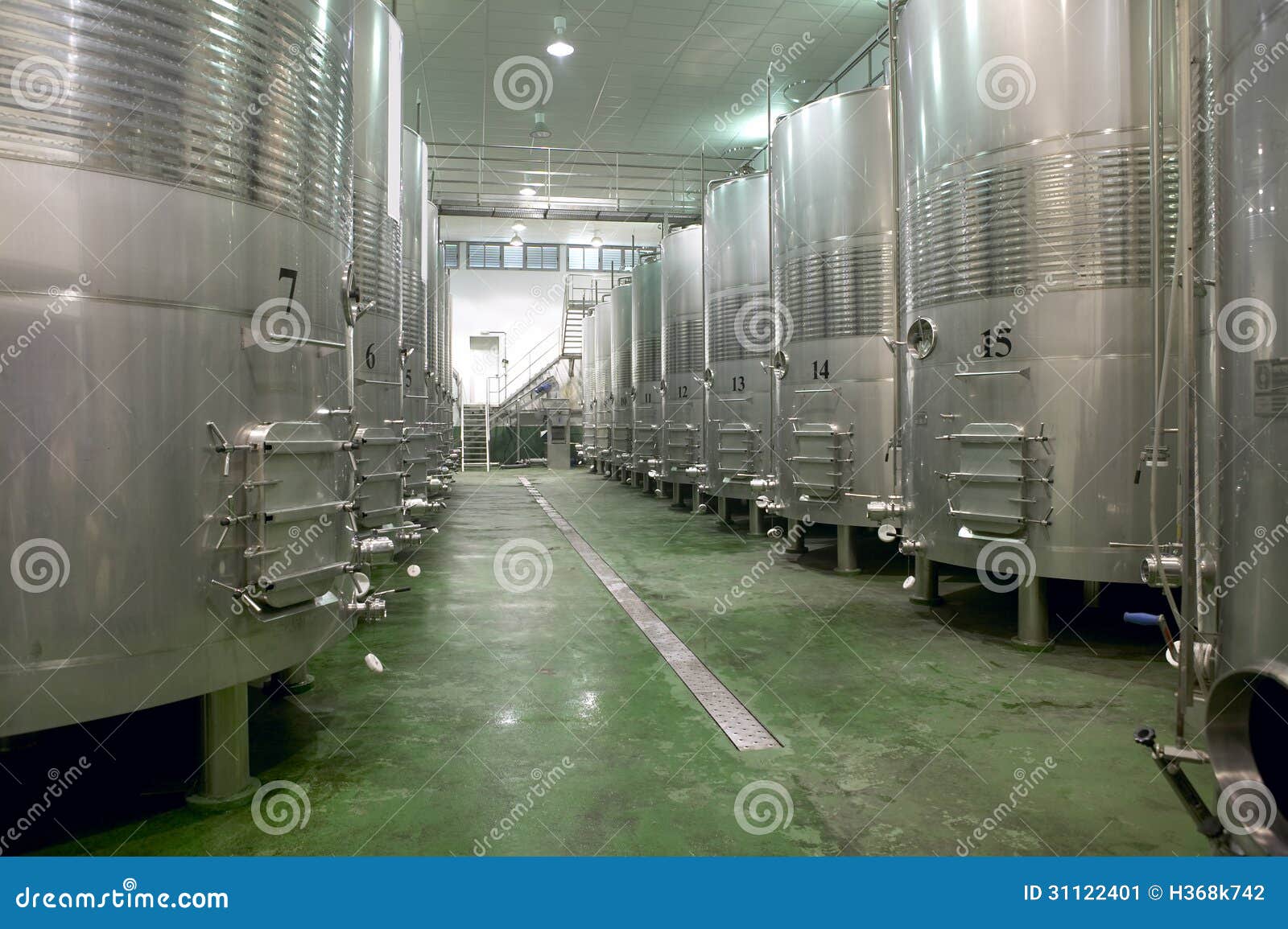 Modern Winery Fermenting Process Stock Image - Image of inside ...