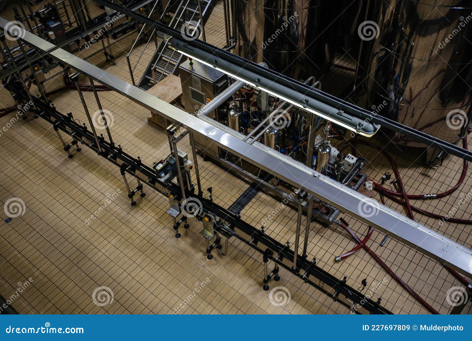 Modern Winery Production Line. Storage Vats and Bottling Equipment ...