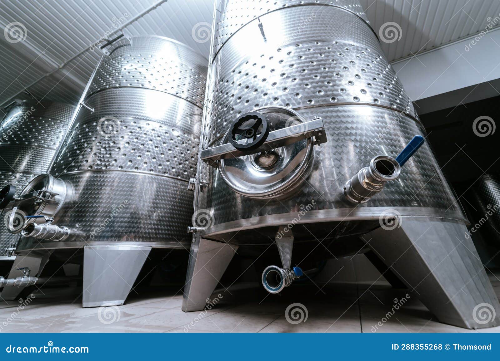 Modern Winery with Stell Barrels. Stock Photo - Image of stainless ...