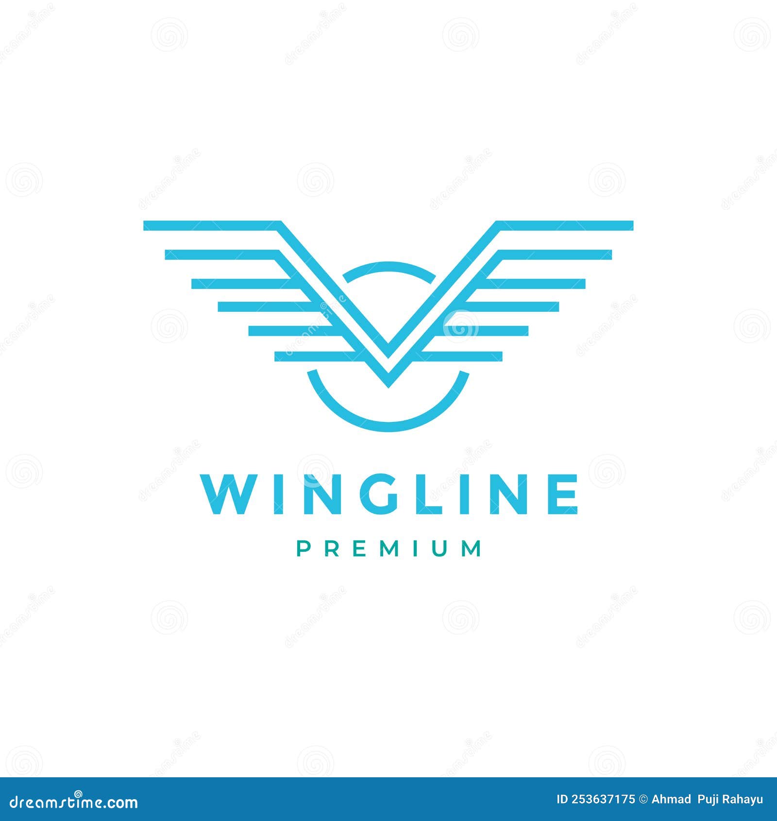 Modern Wings Line Straight Logo Design Stock Vector - Illustration of ...