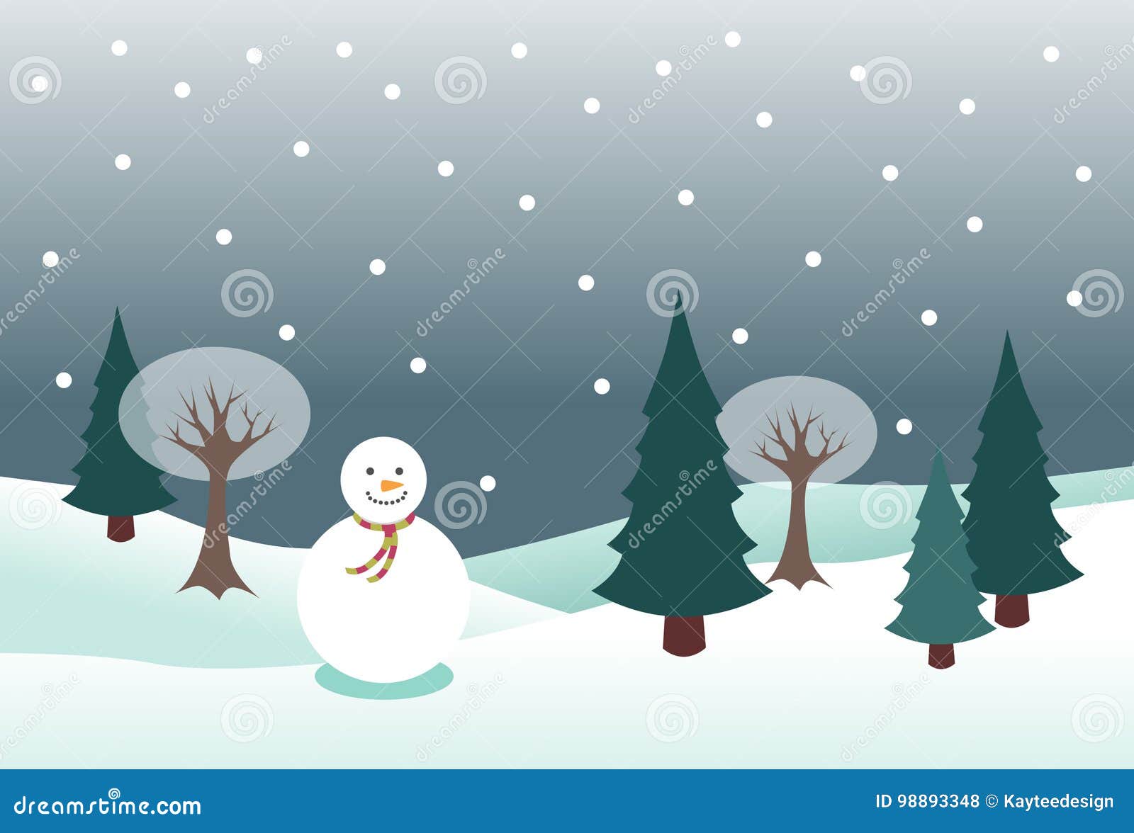 Modern Winter Scene Illustration 3 Stock Vector - Illustration of ...