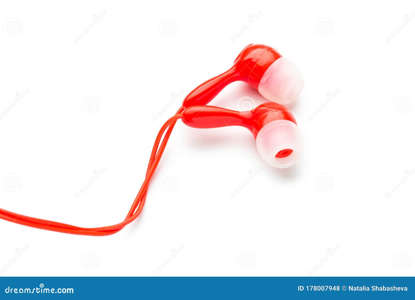 Modern Wired Classic Red Headphones Isolated on White Stock Photo ...