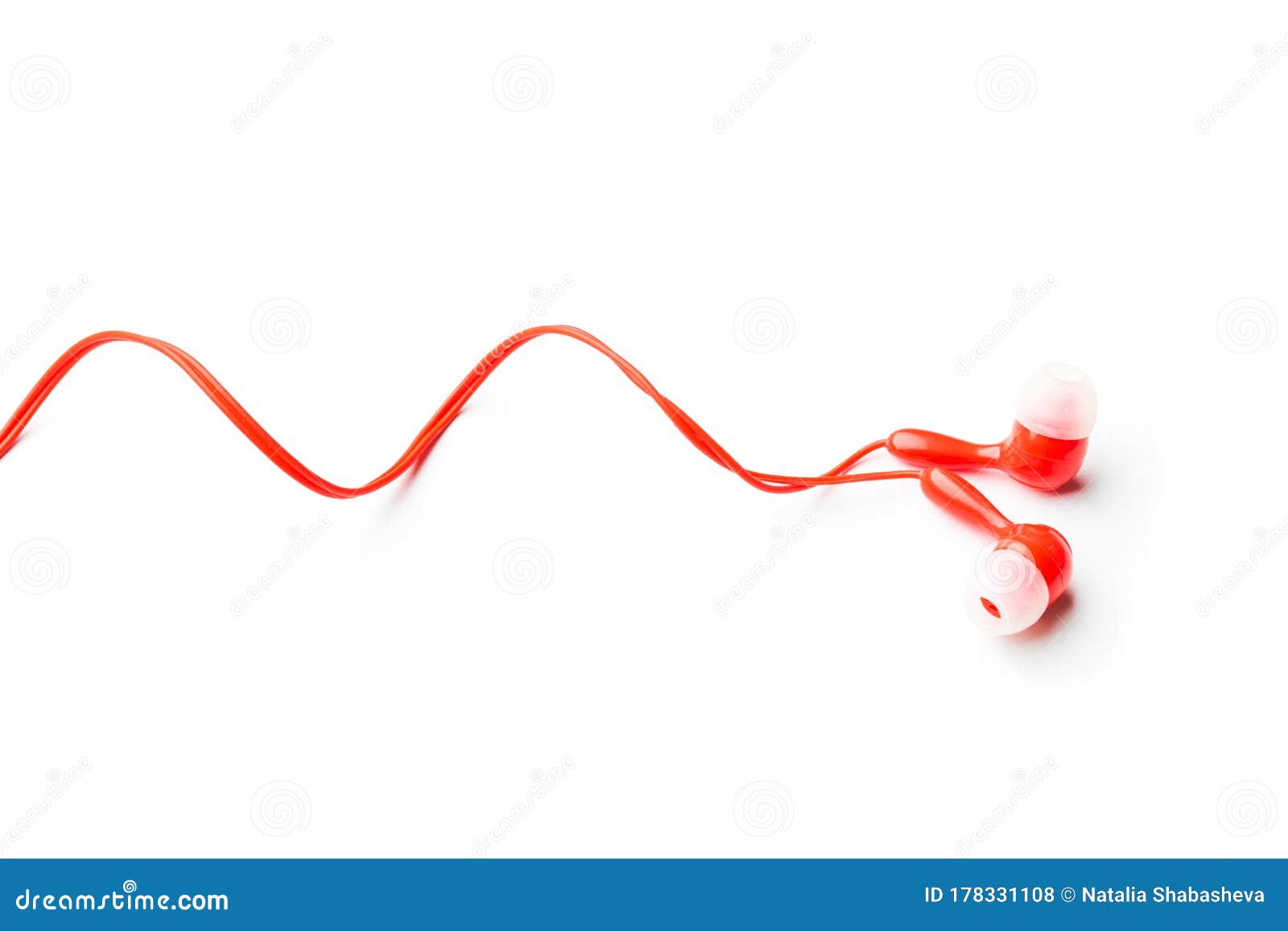 Modern Wired Classic Red Headphones Isolated on White Stock Photo ...