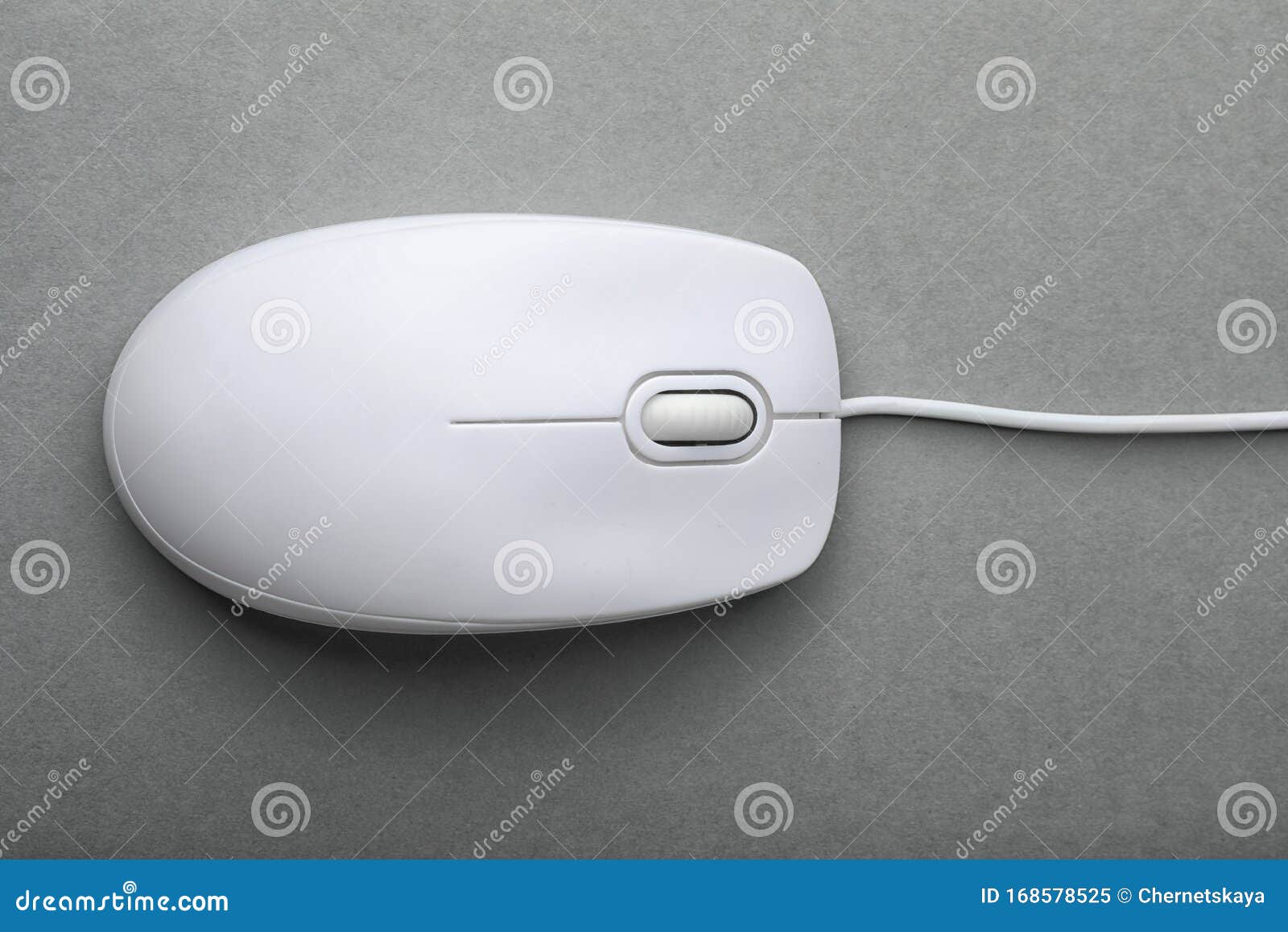 Modern Wired Computer Mouse on Background, Top View Stock Image - Image ...