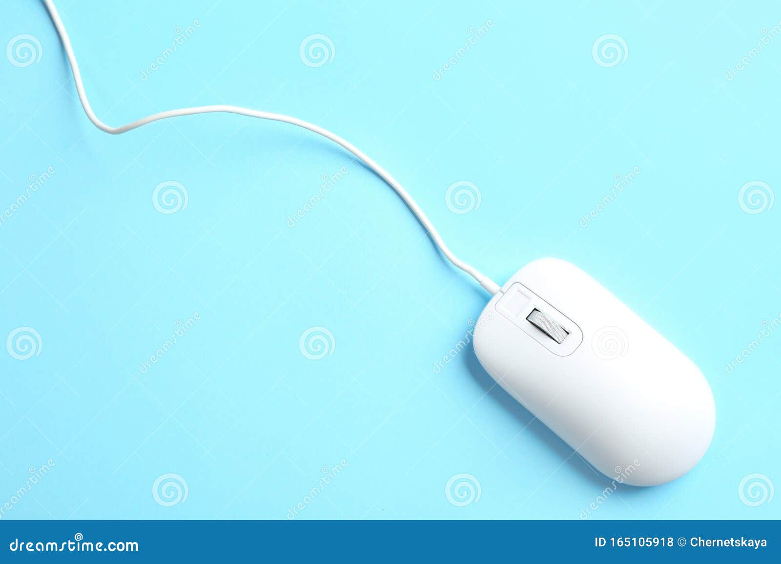 Modern Wired Mouse on Light Blue Background Stock Photo - Image of ...