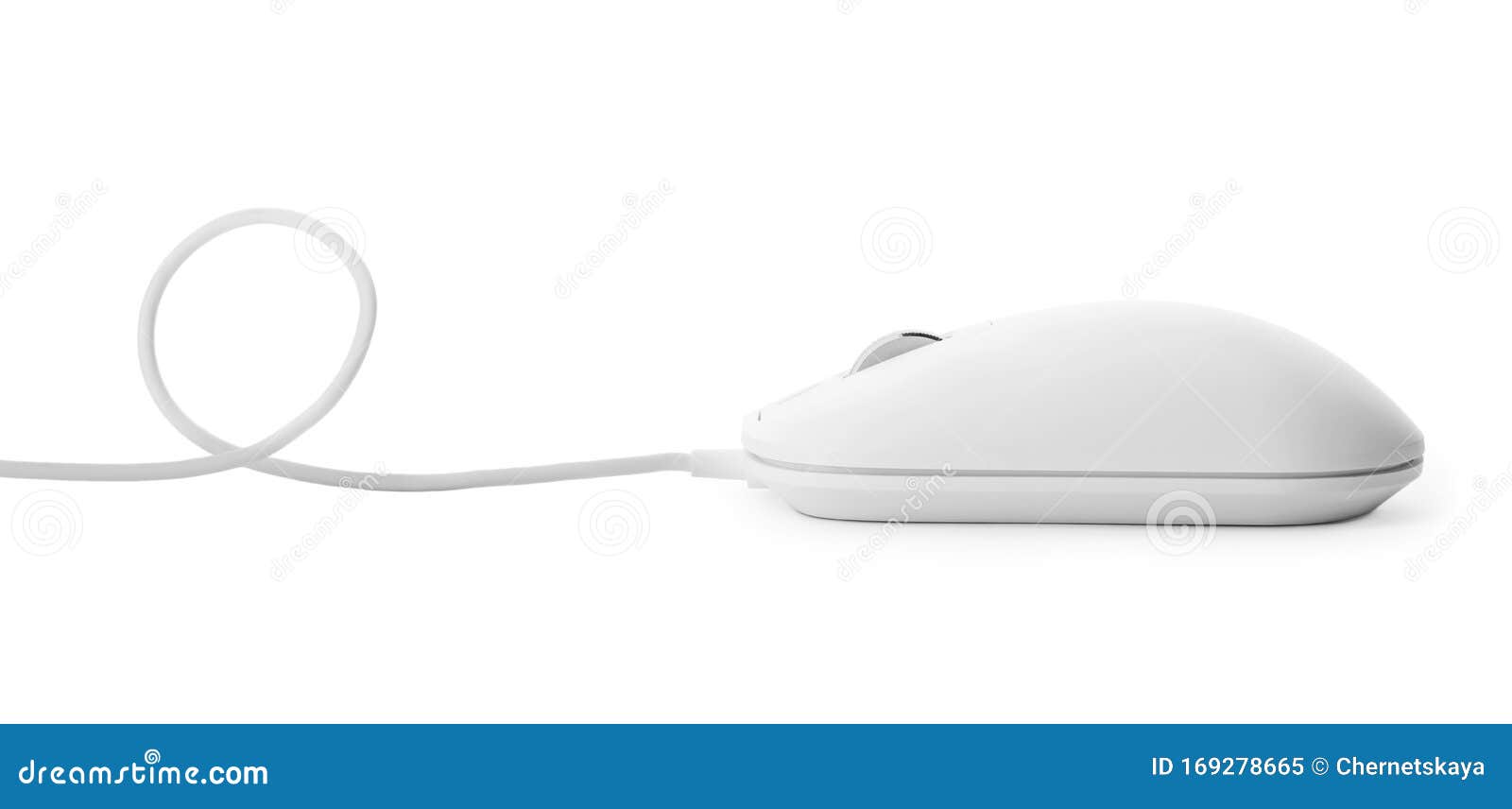 Modern Wired Optical Mouse on White Stock Image - Image of white ...