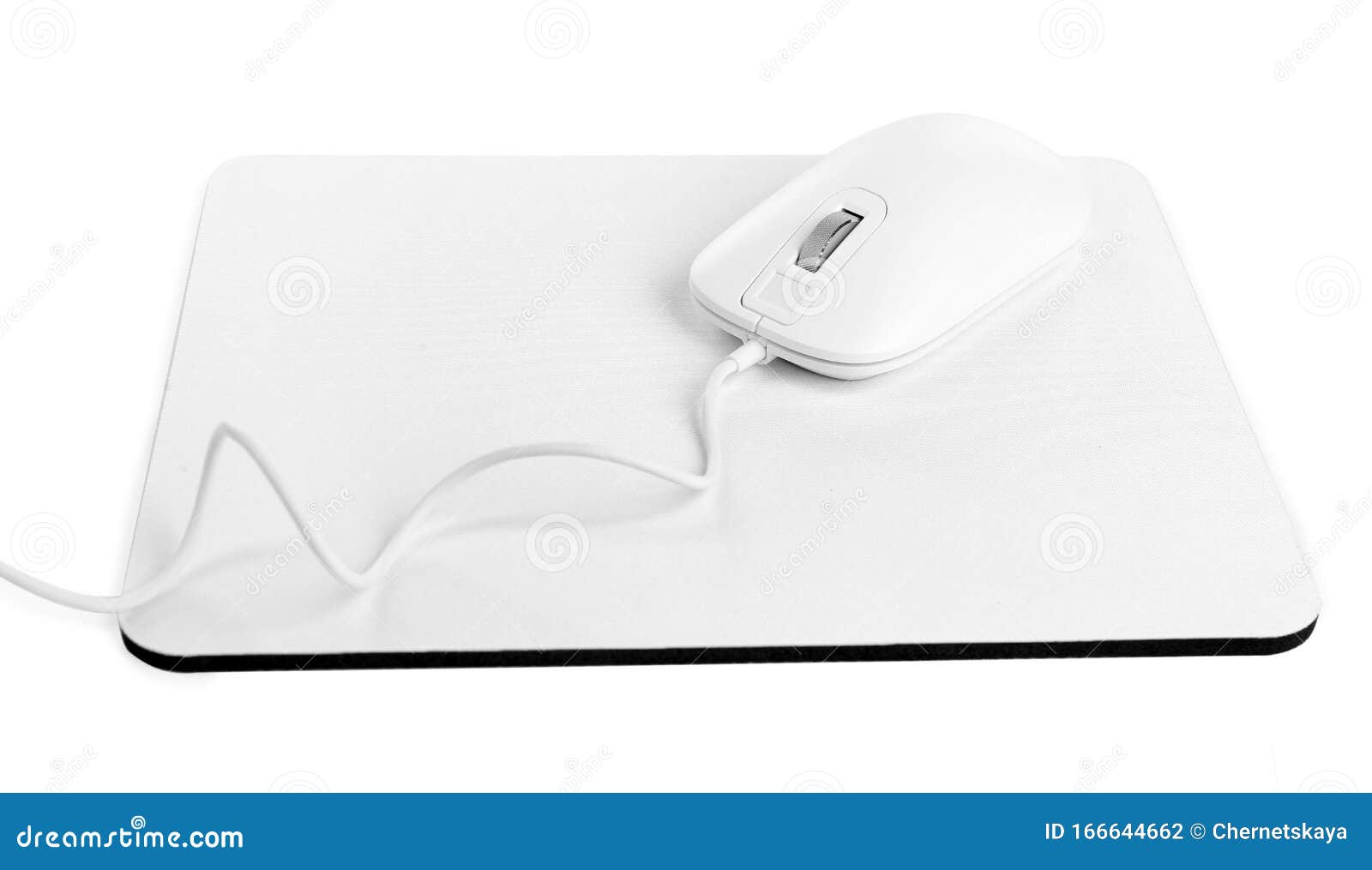 Modern Wired Optical Mouse and Pad Isolated Stock Photo - Image of ...