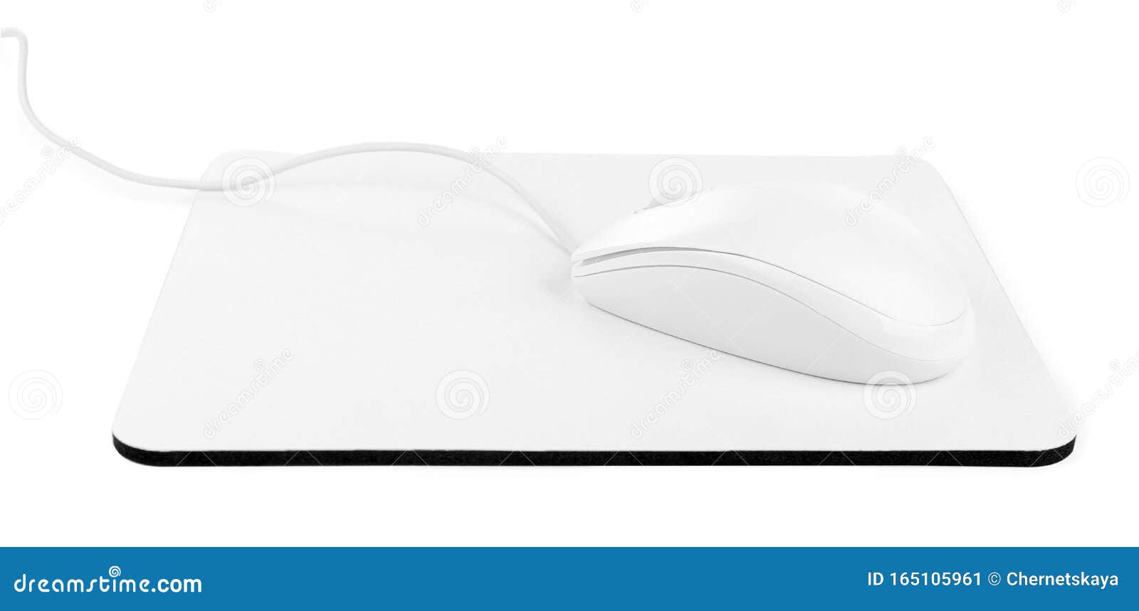 Modern Wired Optical Mouse and Pad Isolated Stock Image - Image of ...