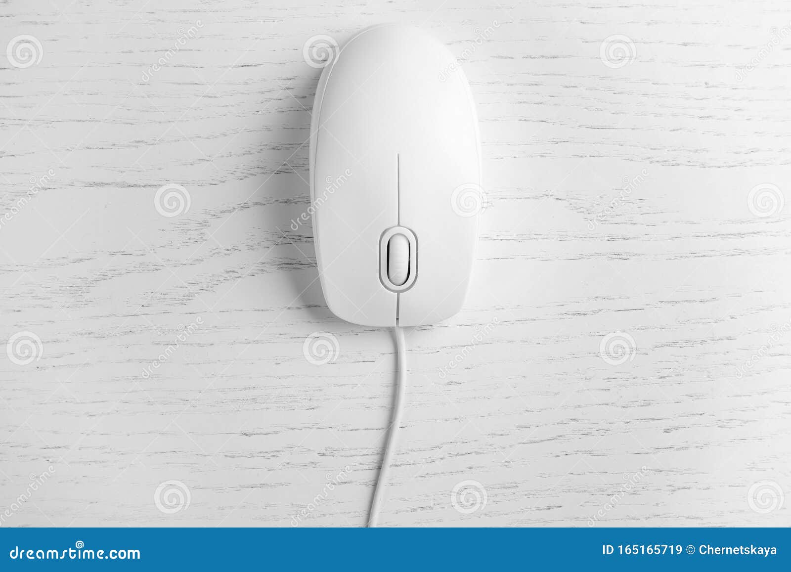 Modern Wired Optical Mouse on White Wooden Table Stock Image - Image of ...
