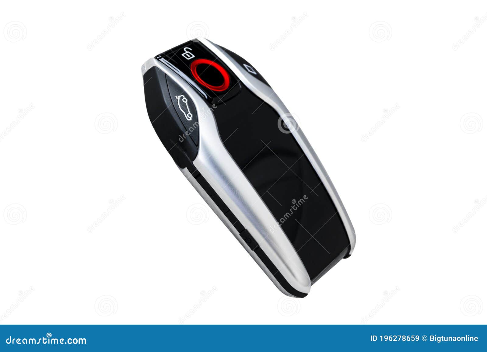 Modern Wireless Car Key Ignition Isolated on White Background. Wireless ...