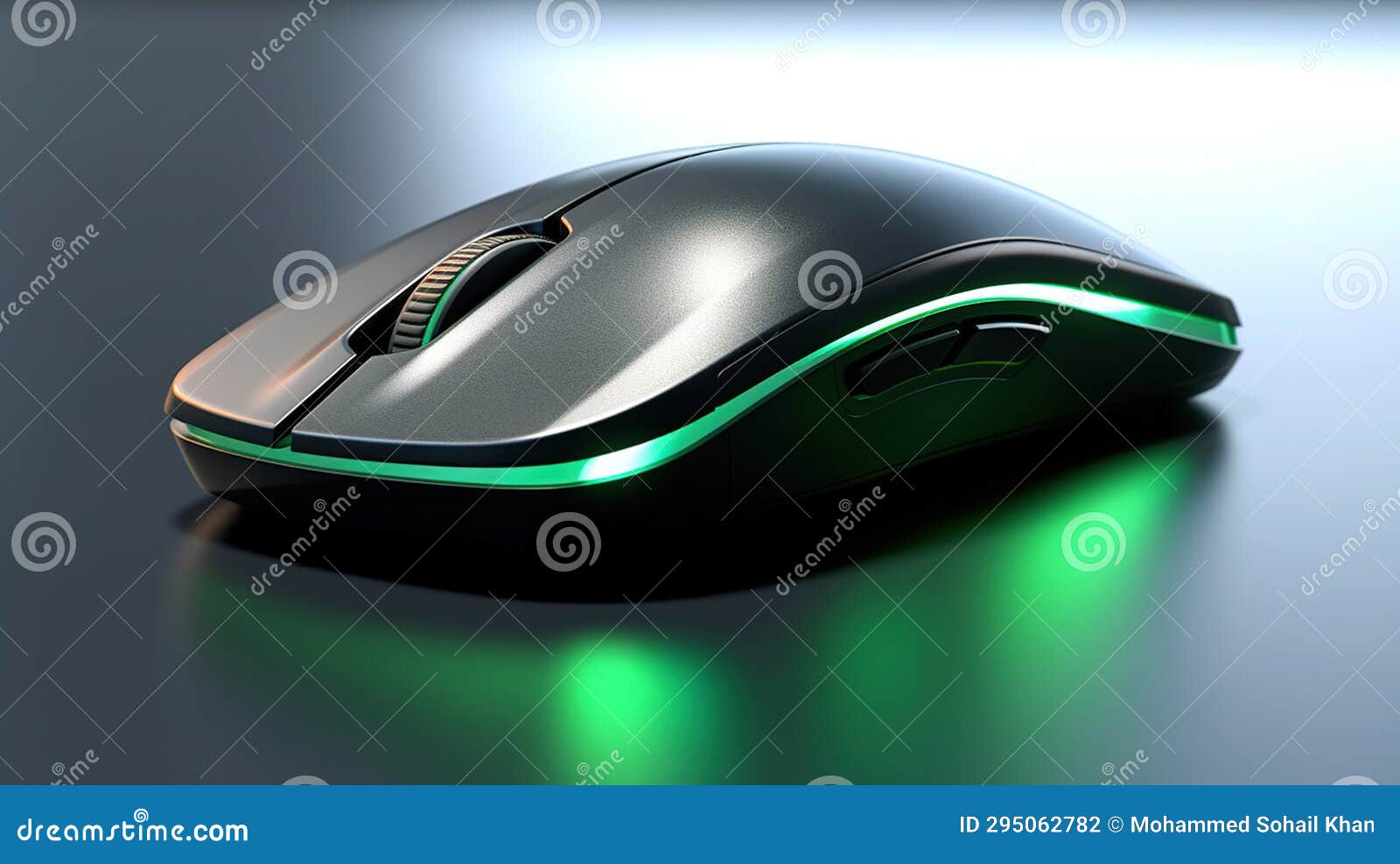 A Modern Wireless Computer Mouse on Blurry Background Stock Photo ...