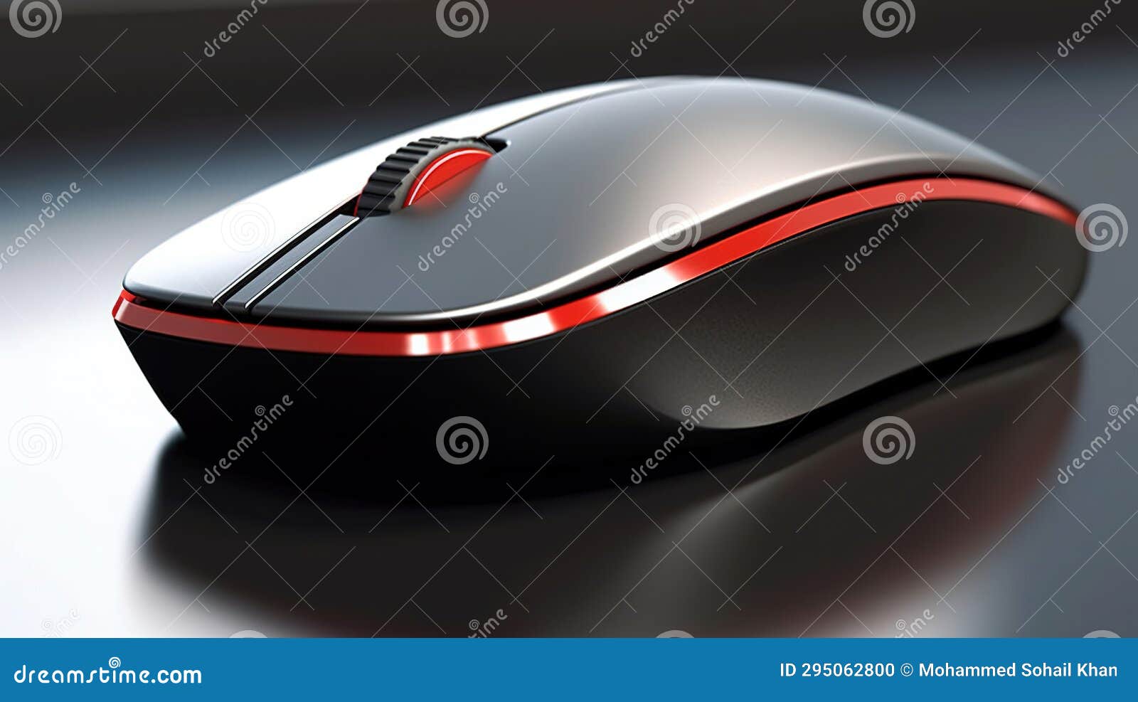 A Modern Wireless Computer Mouse on Blurry Background Stock Photo ...