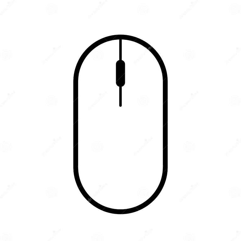 Modern Wireless Computer Mouse Icon White Background Stock Vector ...