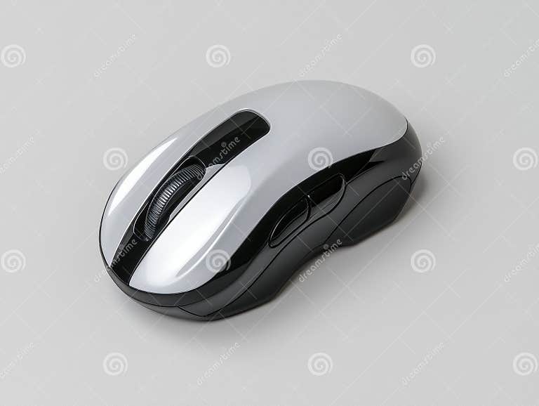 Modern Wireless Computer Mouse on White Background Stock Illustration ...