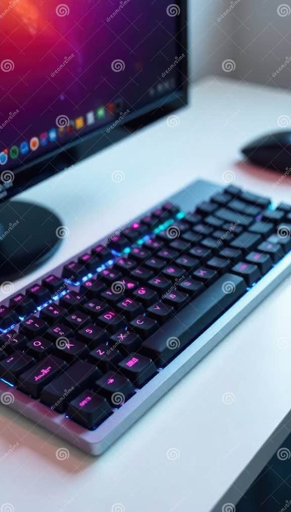 Modern Wireless Keyboard on White Top View Sharp Focus Input Keys Stock ...