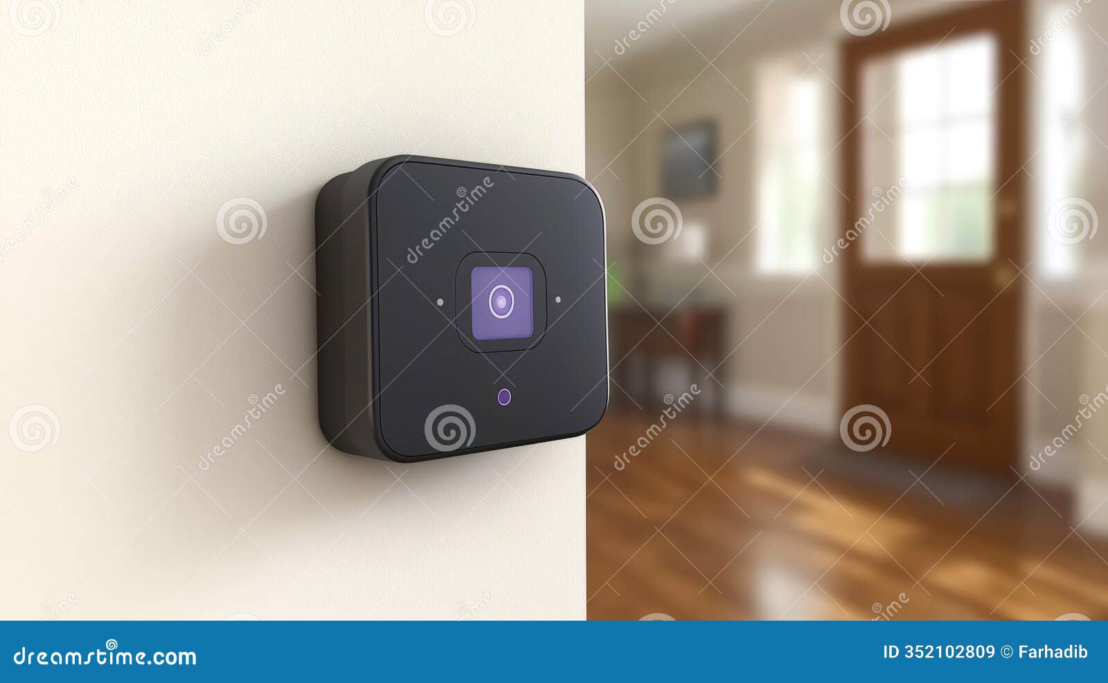 Modern Wireless Security Camera Watching Over a Home Entrance Stock ...