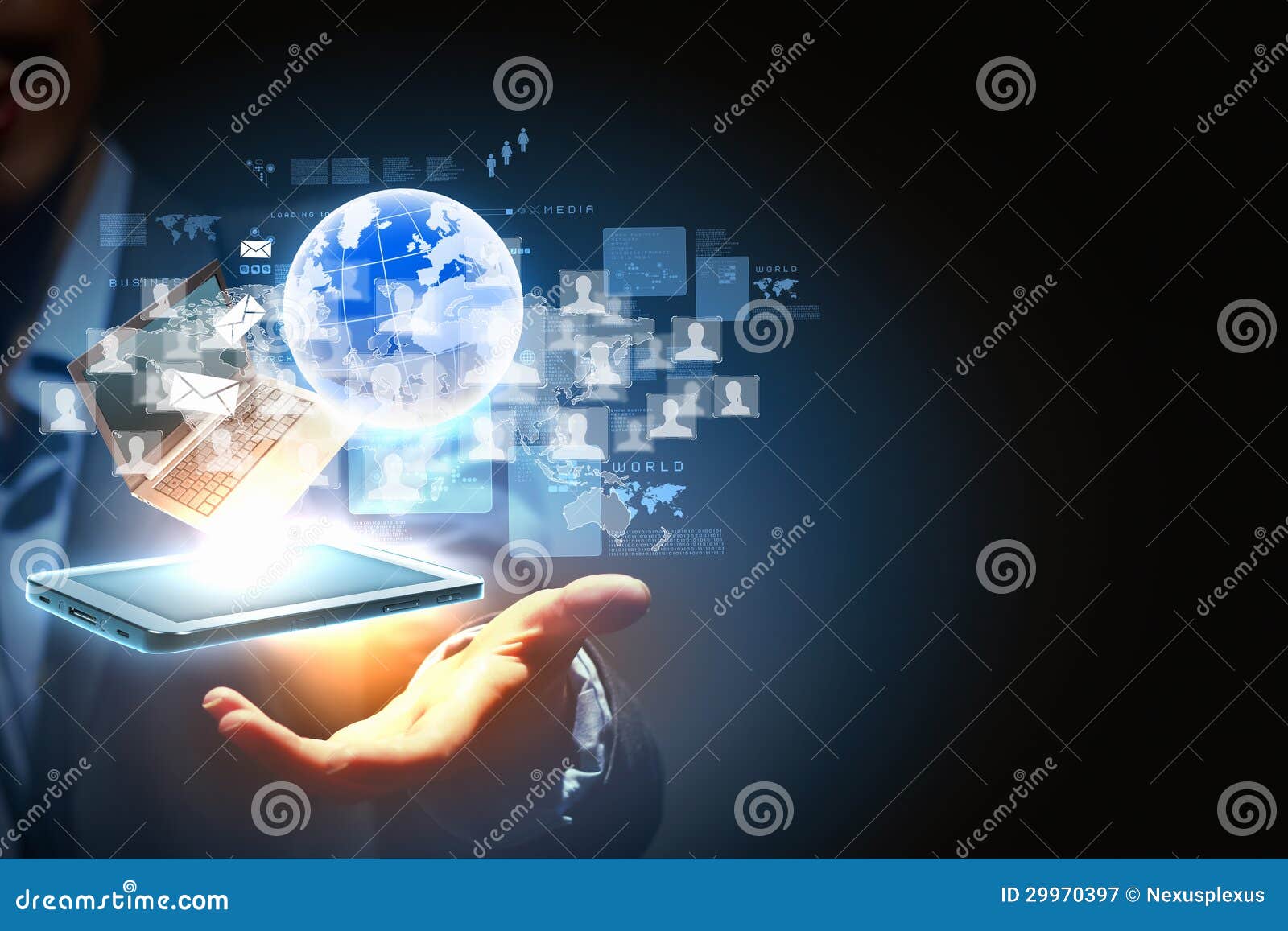 Modern Wireless Technology and Social Media Stock Image - Image of ...
