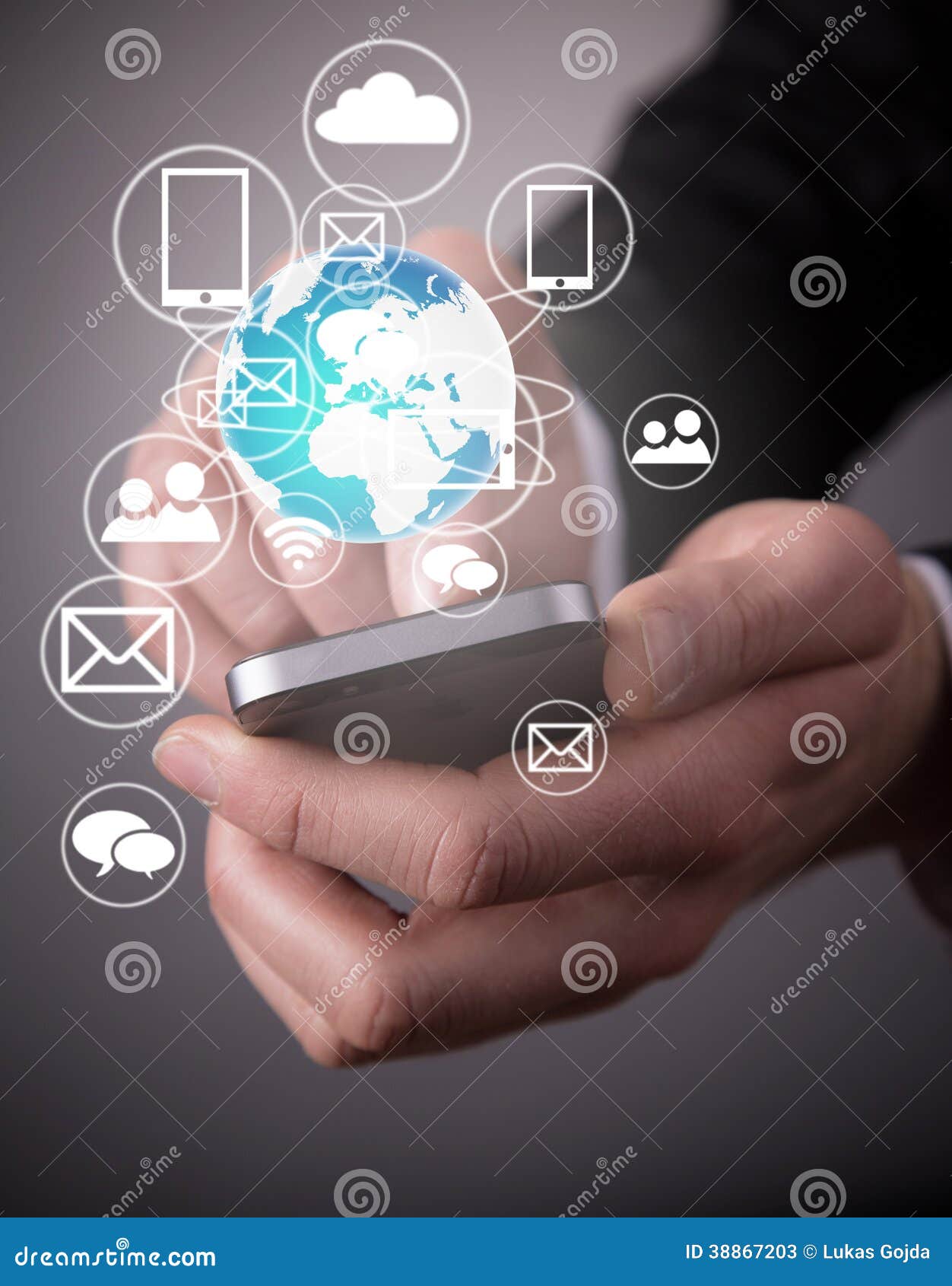 Modern Wireless Technology and Social Media Stock Image - Image of ...