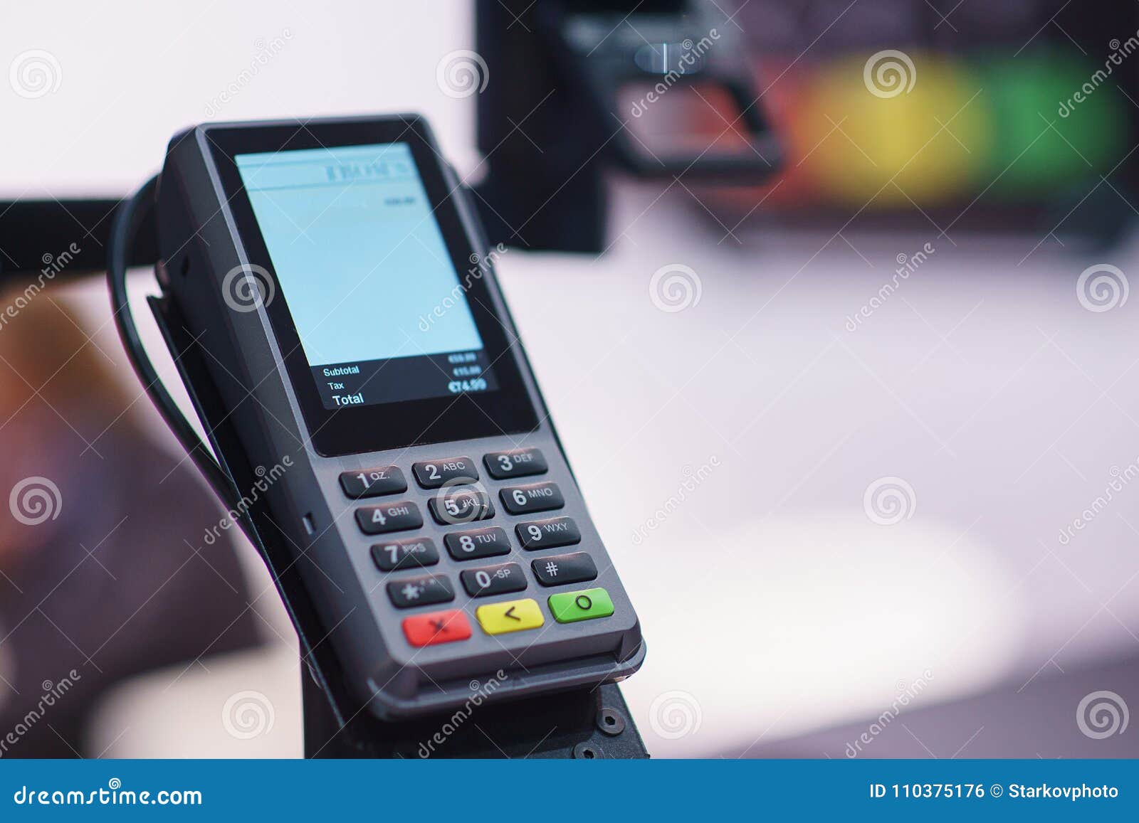 Modern Wireless Terminal for Payment with a Touch Screen. Stock Photo ...