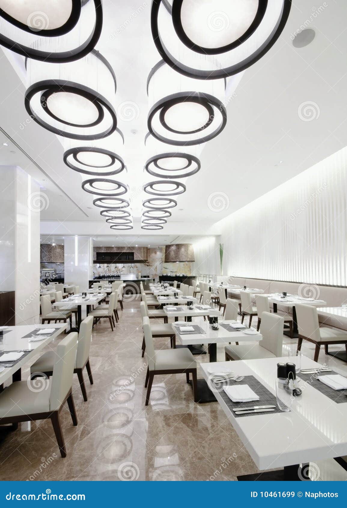 Modern wit restaurant stock afbeelding. Image of ruimte - 10461699