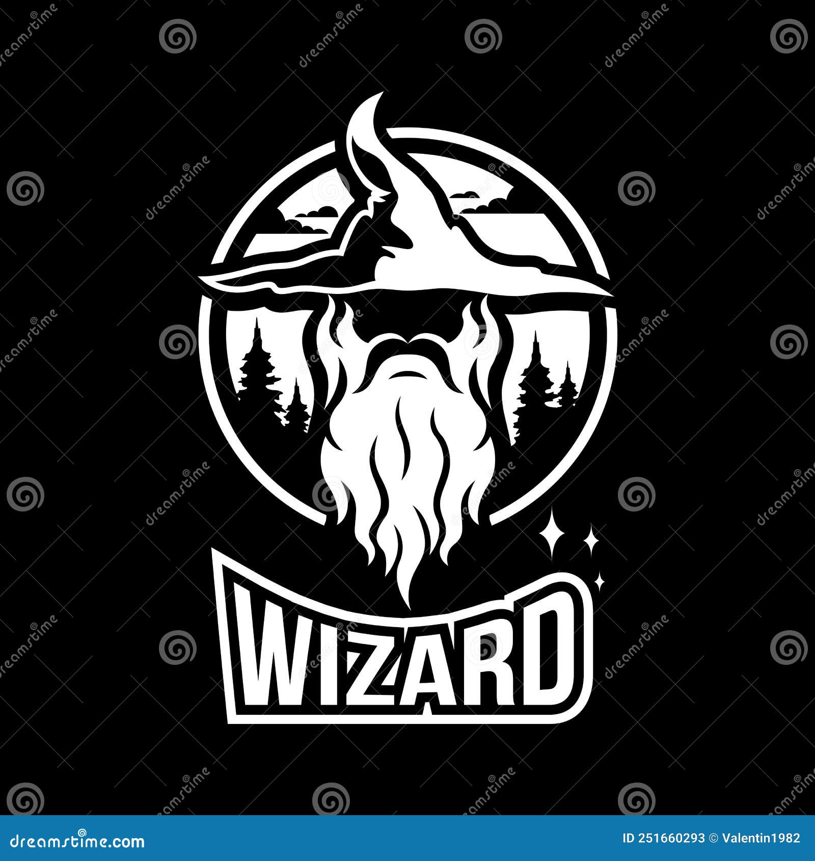 Modern wizard logo. stock vector. Illustration of badge - 251660293