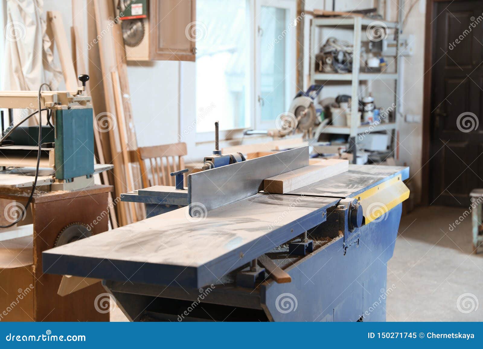 Modern Wood Machines in Carpentry Shop Stock Image - Image of shop ...