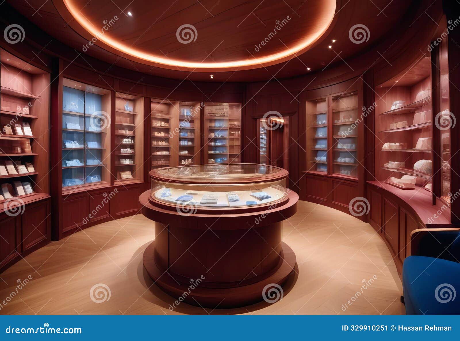 Modern Wooden Interior Design of a Luxury Store Stock Illustration ...