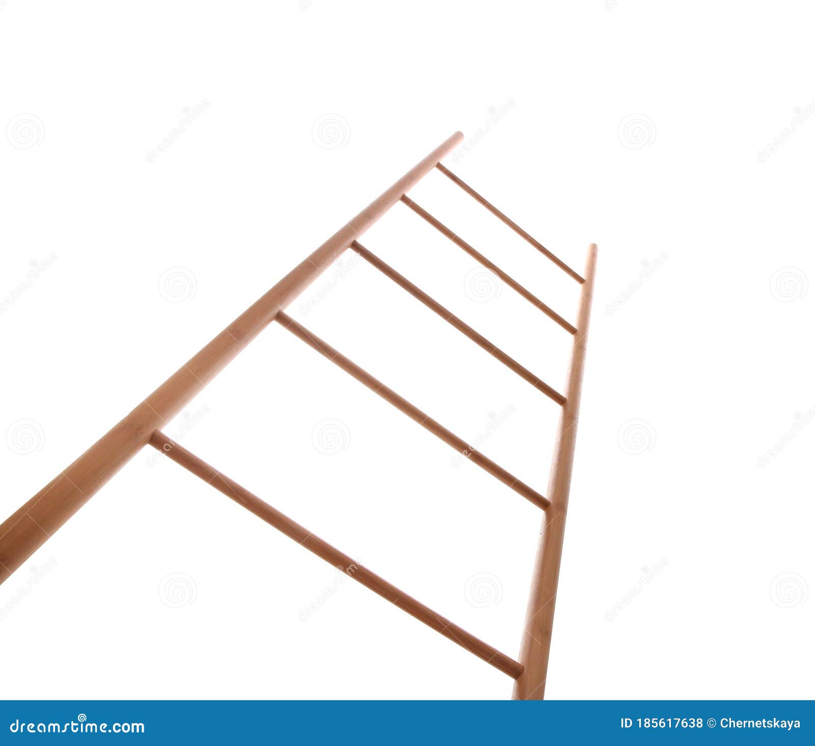 Modern Wooden Ladder Isolated, Low Angle View Stock Photo - Image of ...