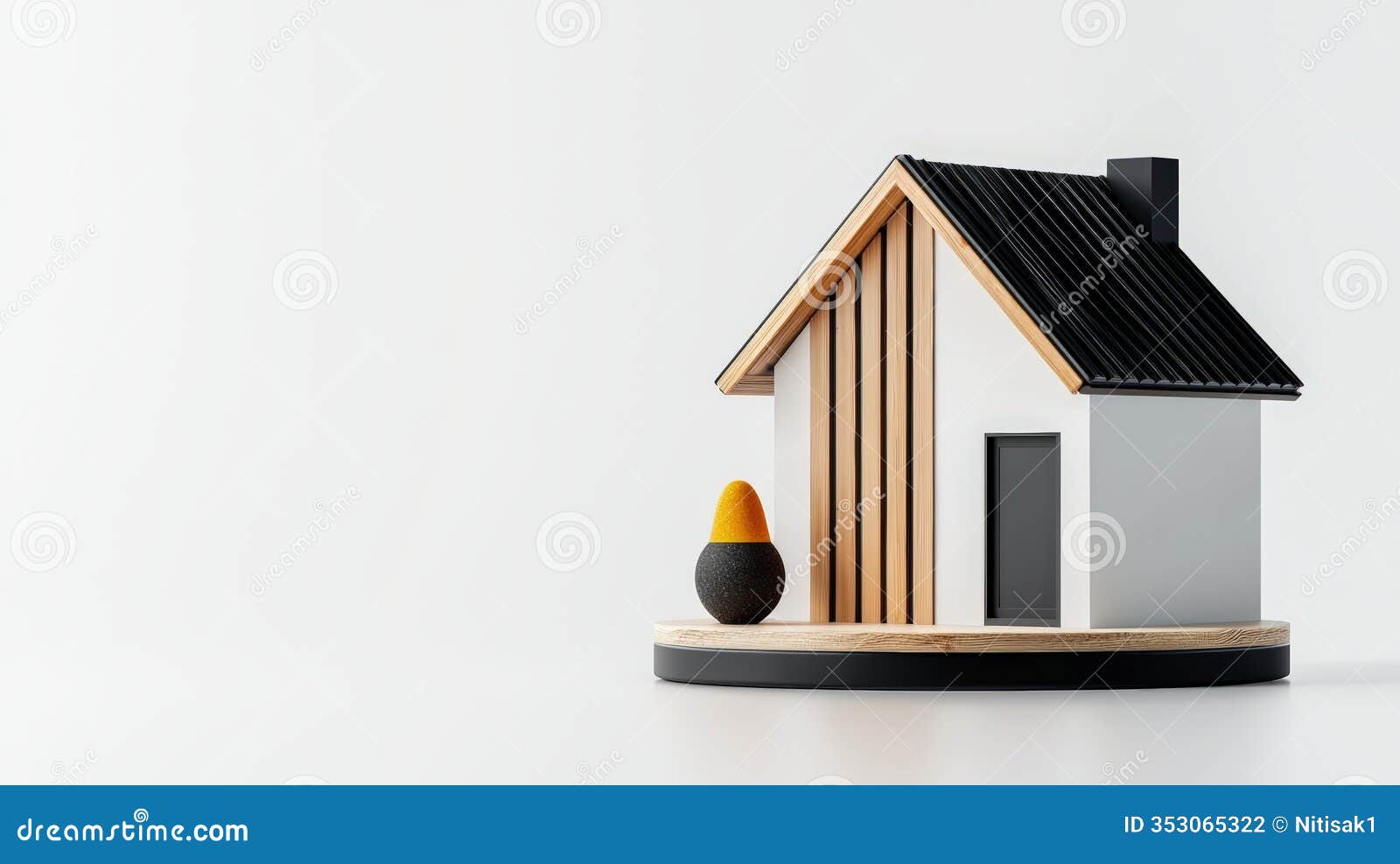 Modern Wooden Model House on White Background Stock Illustration ...