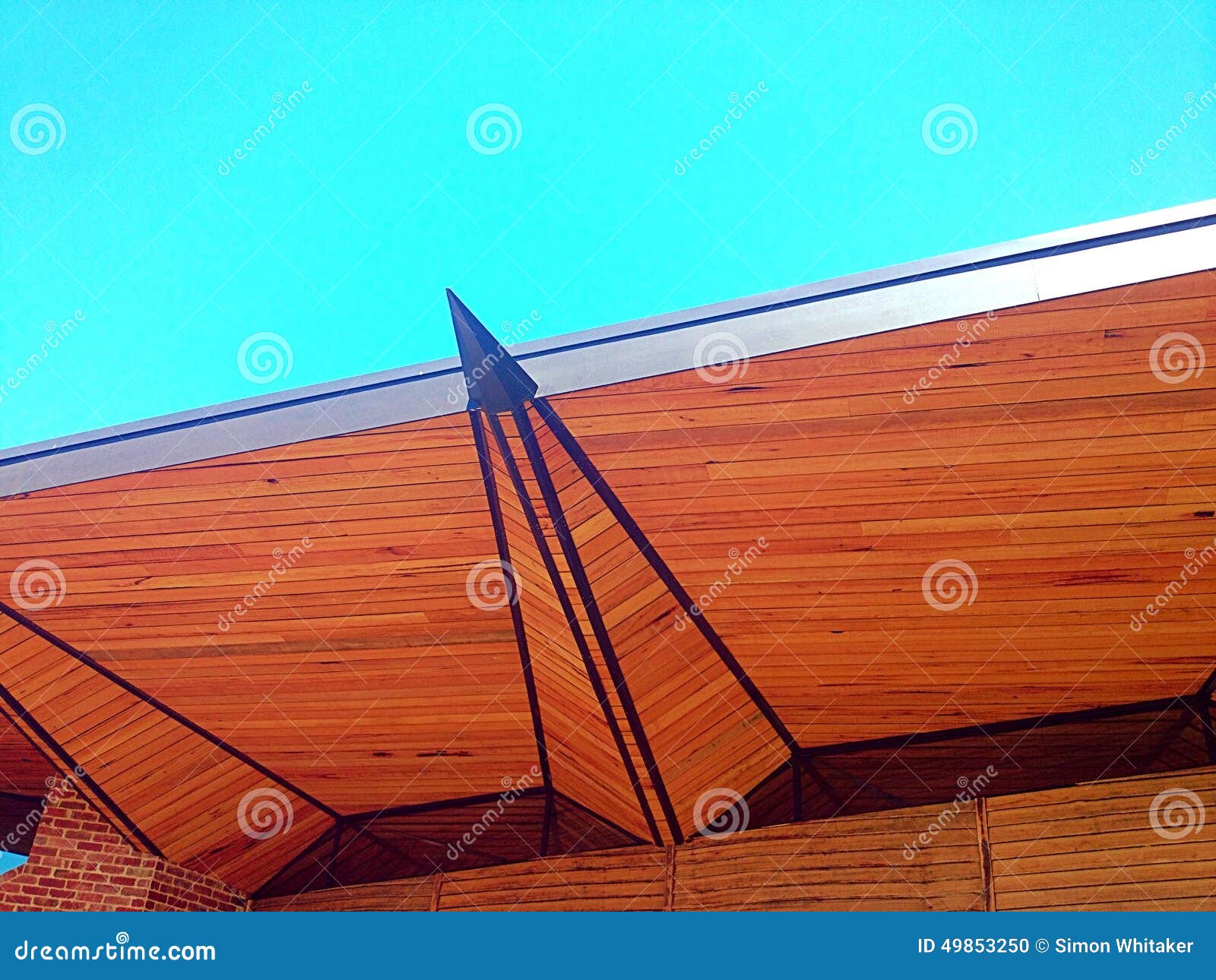 Modern Wooden Roof Structure Stock Photo - Image of blue, roof: 49853250