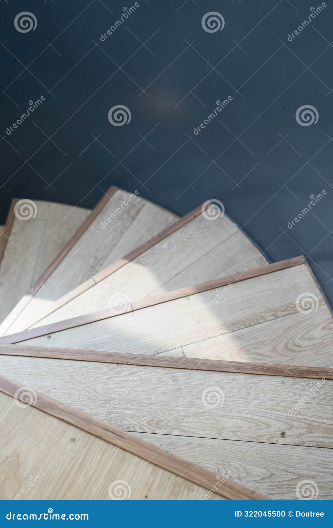 Modern Wooden Spiral Stairs Stock Photo - Image of metal, flooring ...
