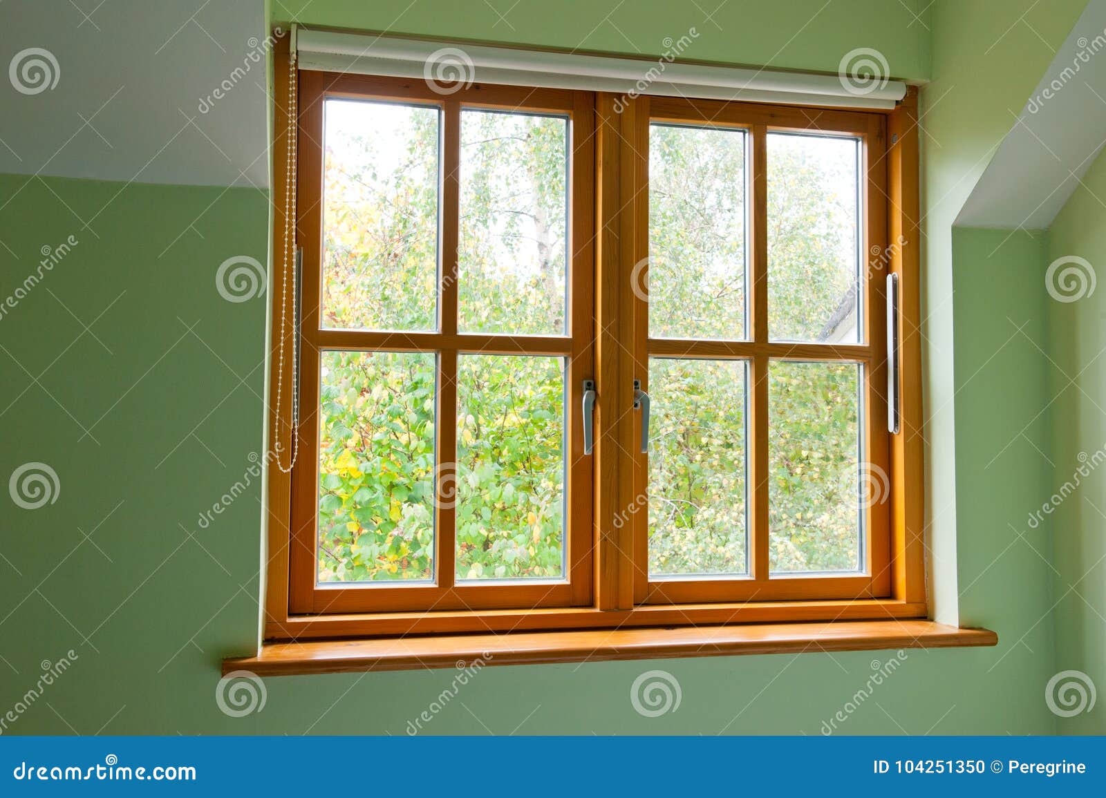 Modern Wooden window stock photo. Image of brown, indoors - 104251350