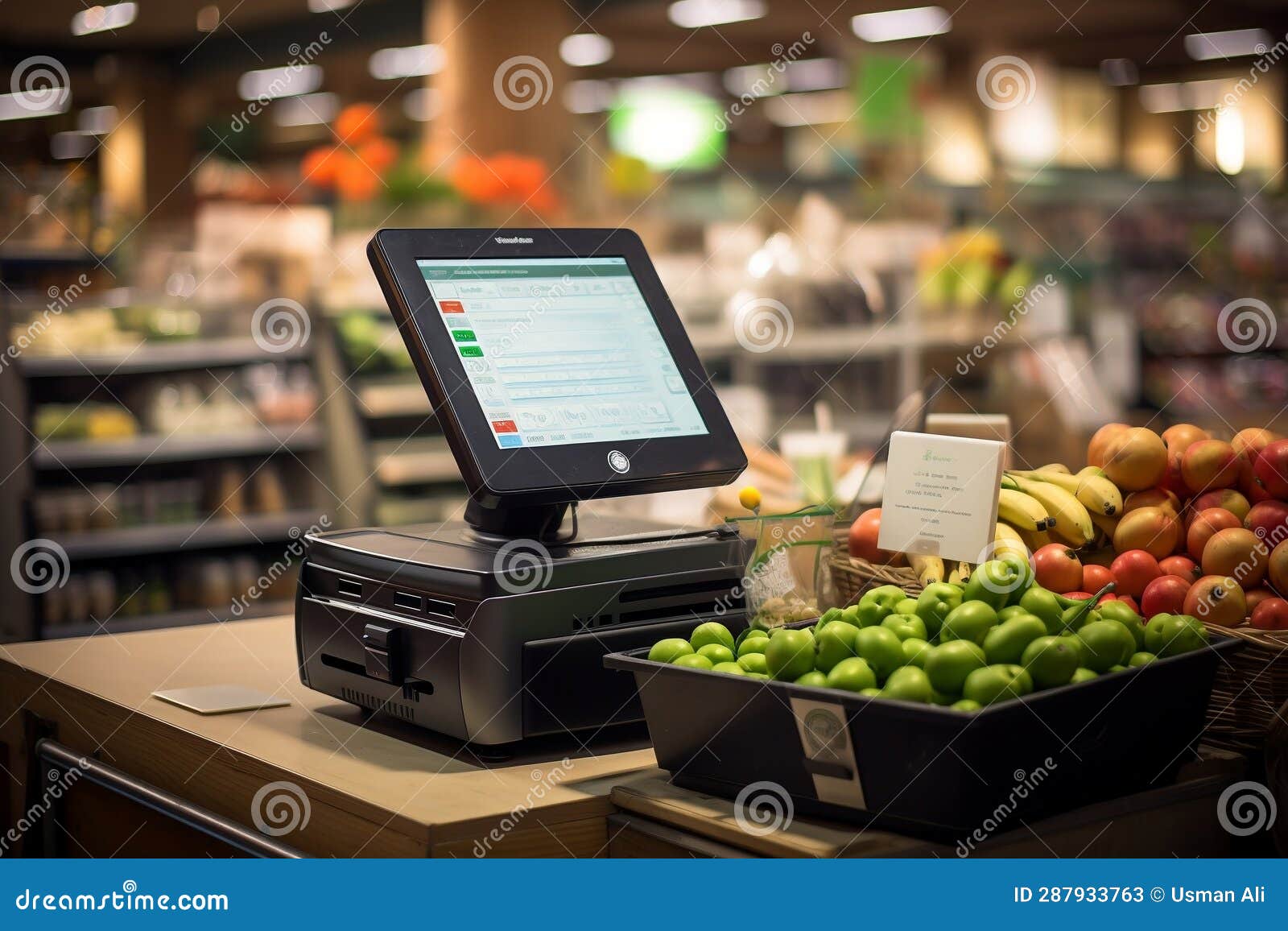Modern Woolworths Self-Checkout with POS Machine. AI Stock Image ...