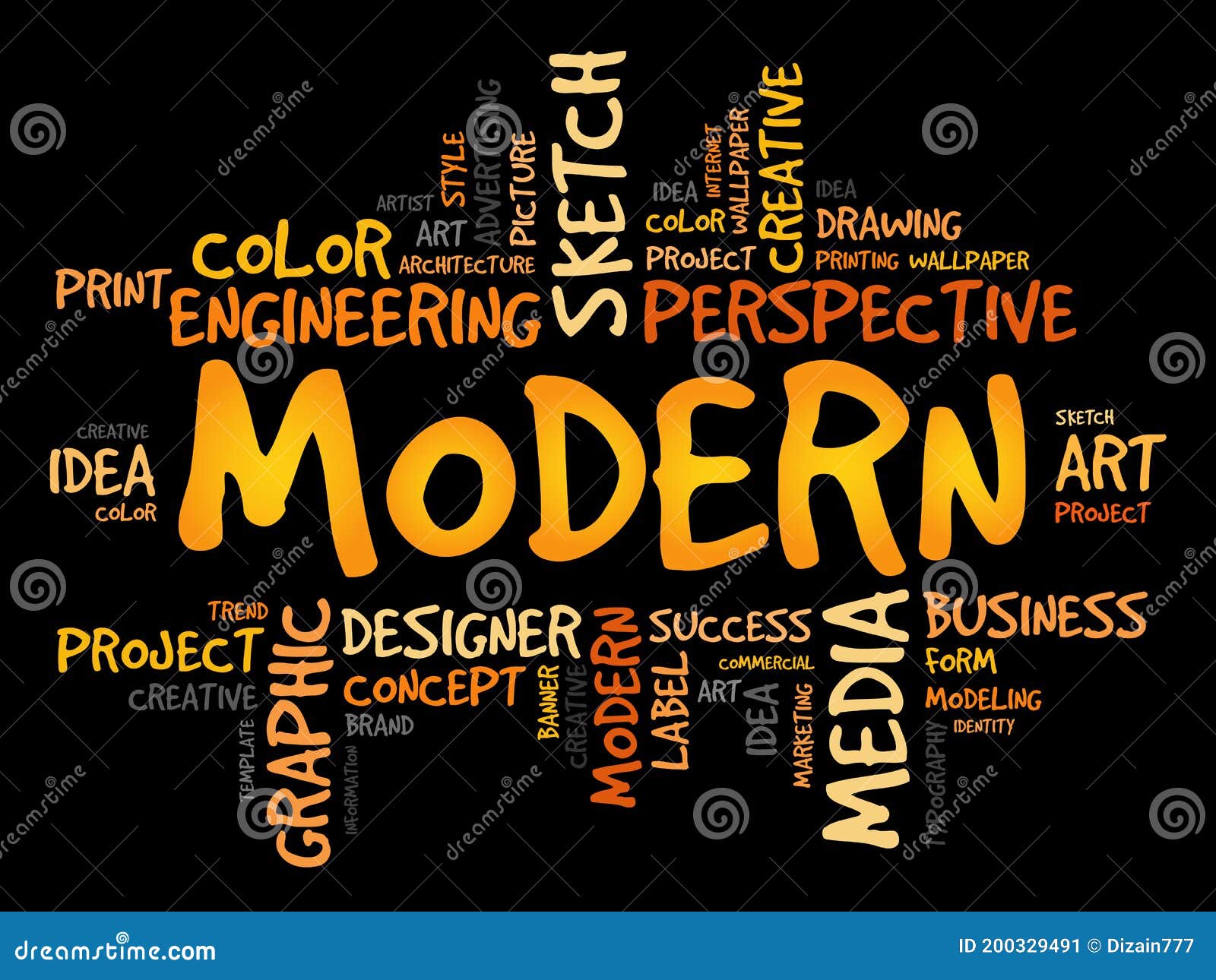 MODERN word cloud stock illustration. Illustration of presentation ...