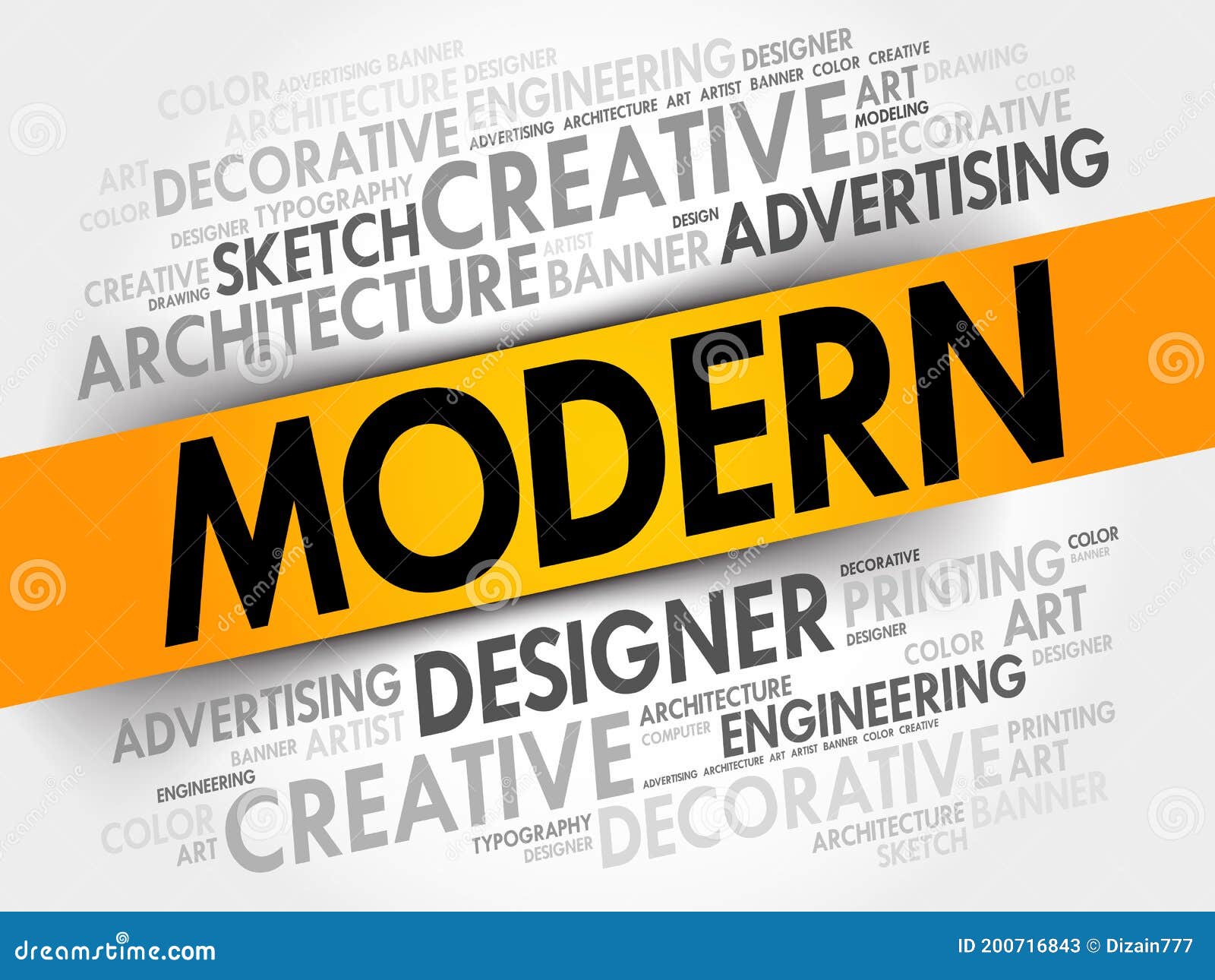 MODERN word cloud stock illustration. Illustration of paper - 200716843